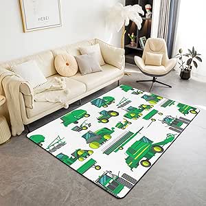 Amazon.com: Tractor Living Room Rugs 3x5 for Kids, Equipment Trucks Non ...
