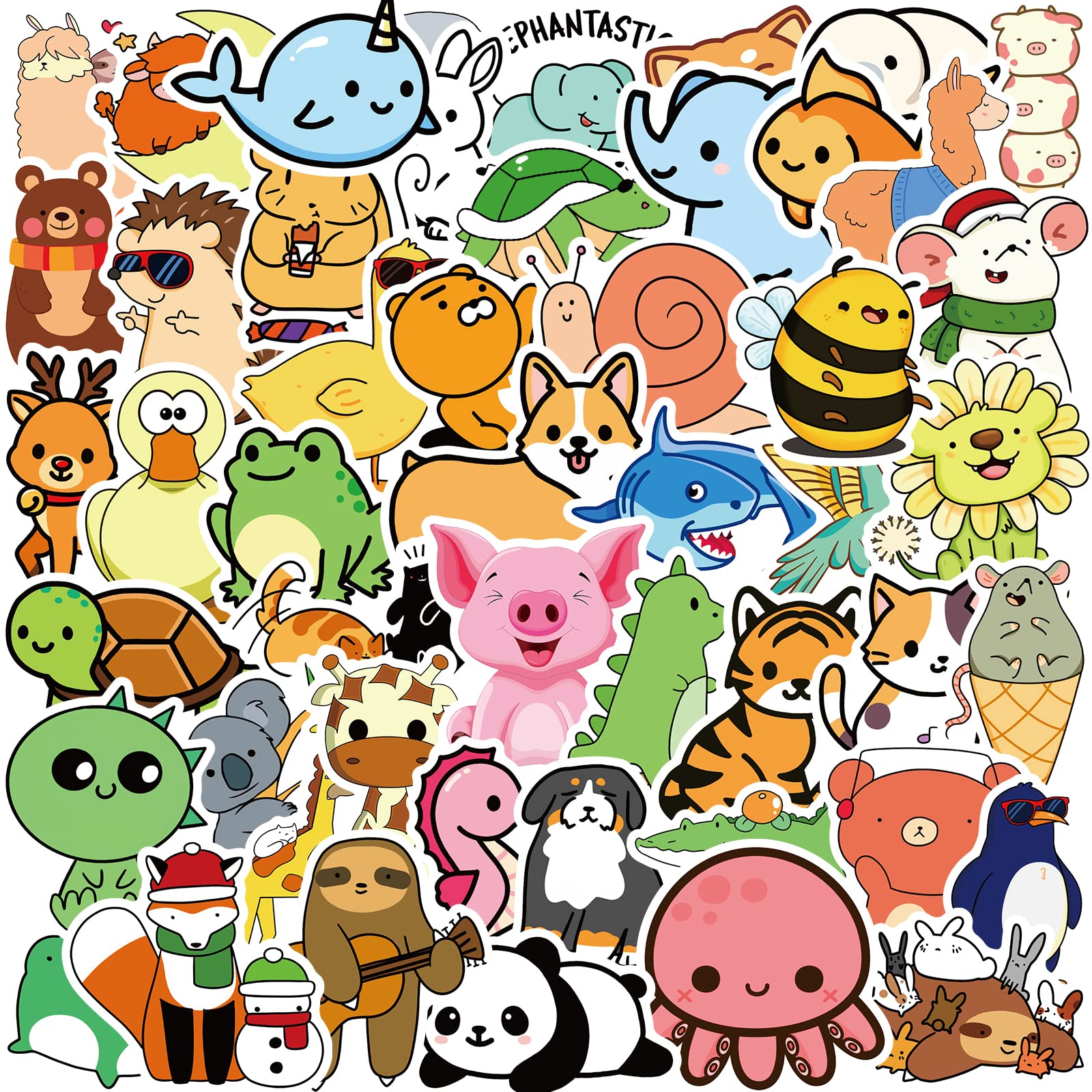 Amazon.com: 50pcs Stocking Stuffers Cute Children's Animal Stickers ...