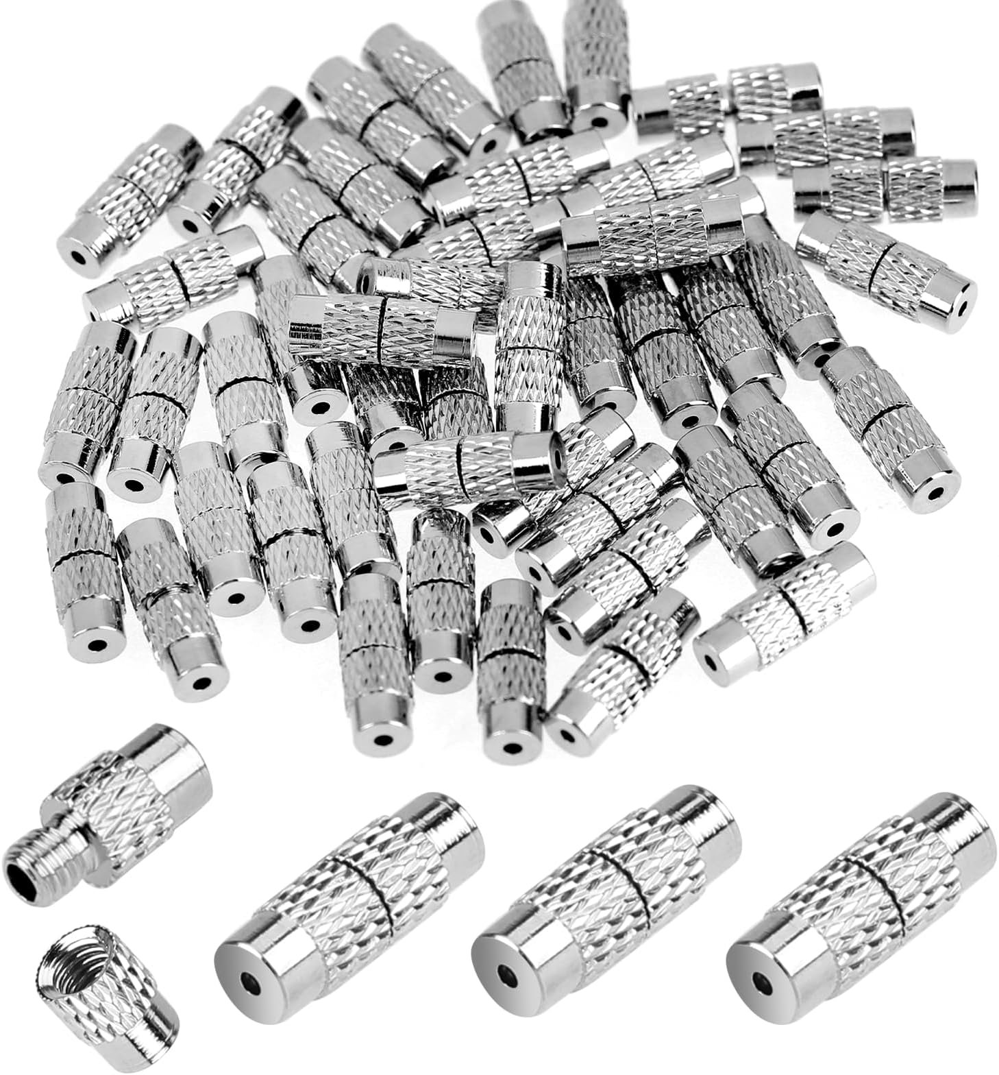 Amazon.com: 50pcs Brass Screw Clasps Barrel Clasps Cord End Caps ...