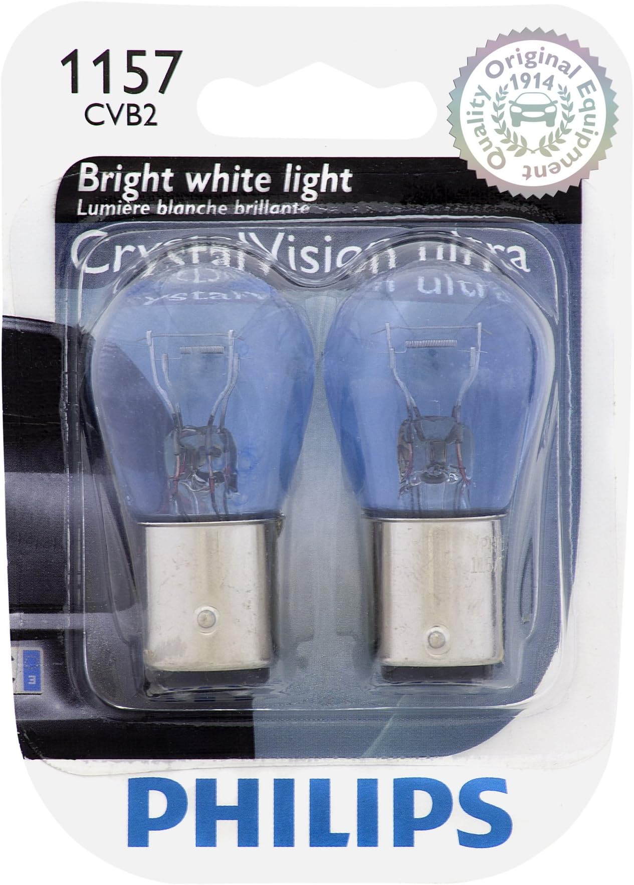 Philips 1157 CrystalVision ultra Miniature Bulb, 2 Pack, Headlight ...