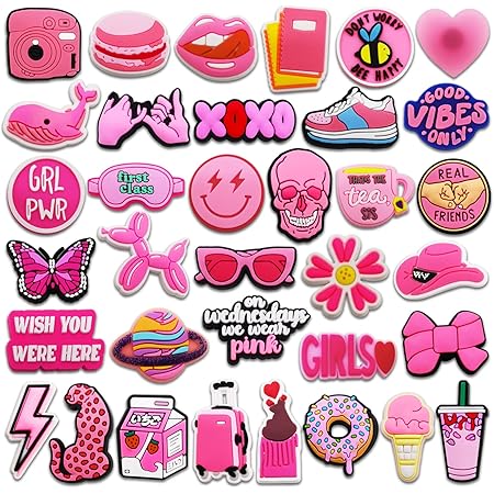 Amazon.com: Purple Croc Charms 17PCS Flower Shoe Charm for Croc PVC ...