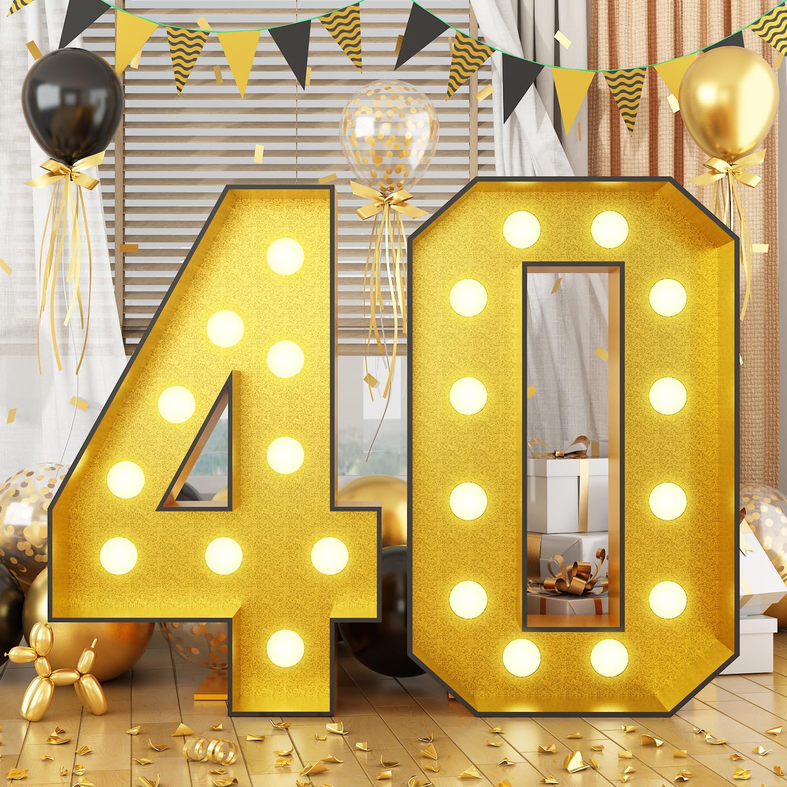 Amazon.com: 4FT Marquee 40 Numbers, Light Up Numbers 40 Mosaic Numbers ...