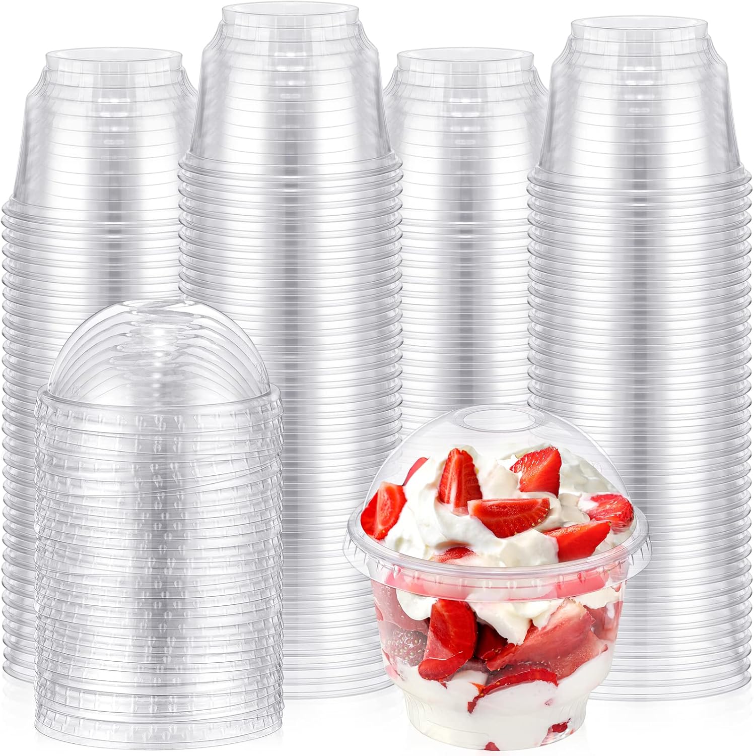 Amazon.com: 500 Pack Clear Plastic Cups with Lids 8 oz Disposable ...