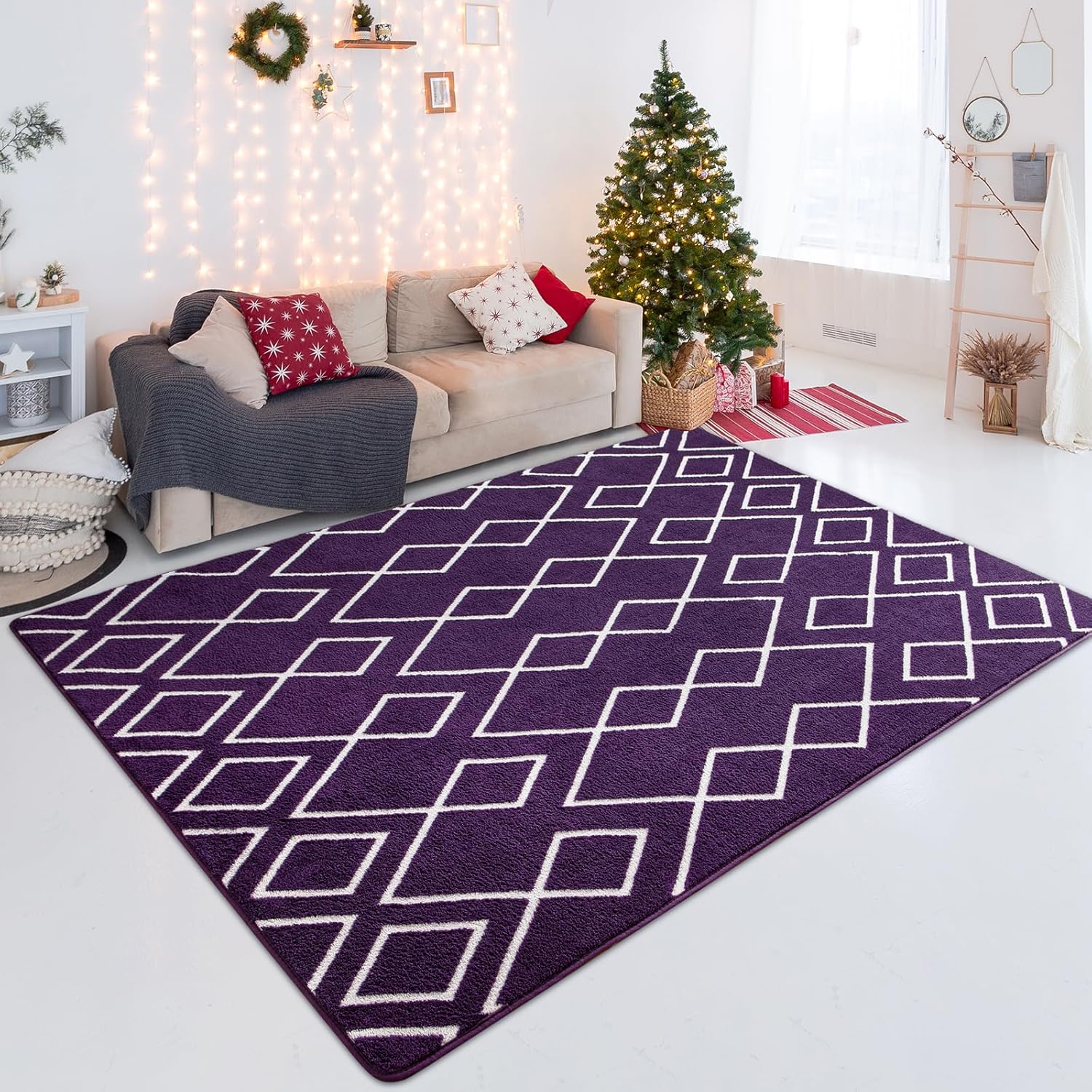 Amazon.com: Rtizon Area Rug for Living Room, 5x7 Feet Purple Shag Rugs ...