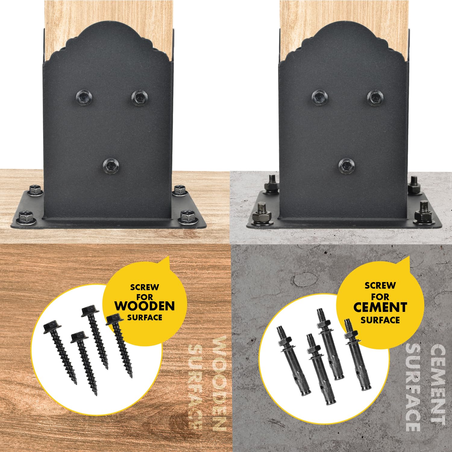 Snapklik.com : WIMART Creative Design 4x4 Post Base, Square Bracket ...