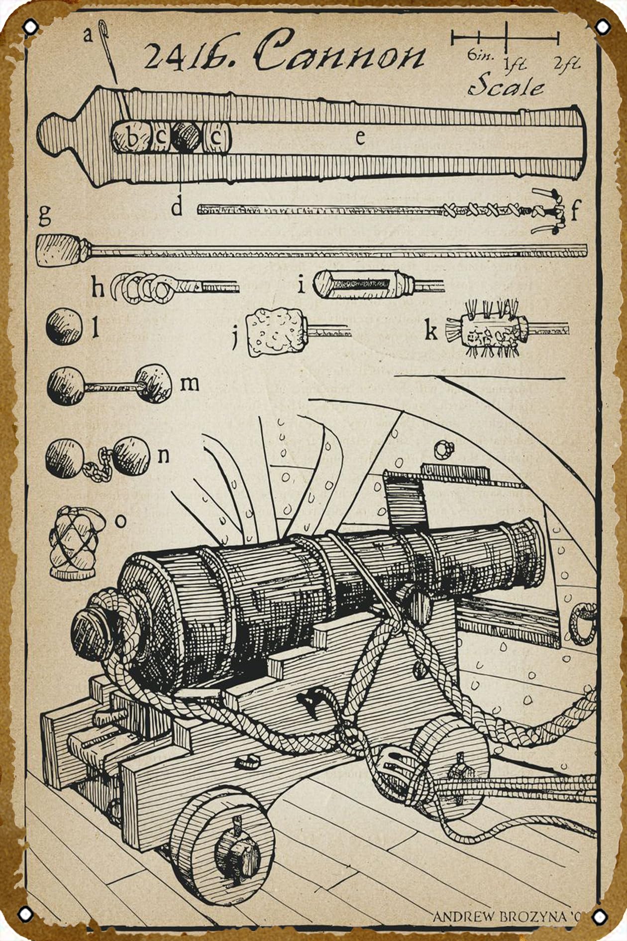 Ship Cannon Drawing