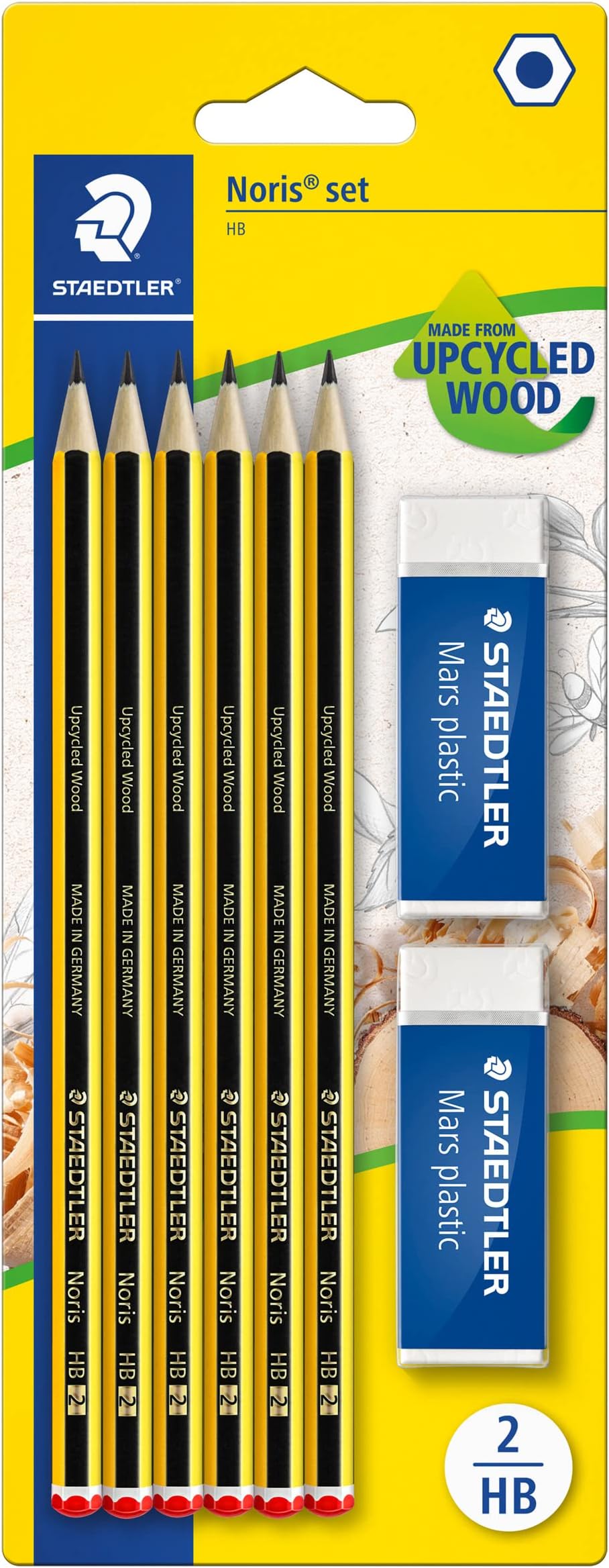 Staedtler Noris -Set Scuola Cancelleria di 6 Matite Hb + 2 Gomme da ...