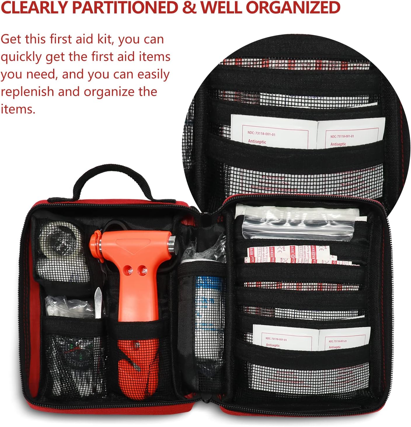 Buy Kitgo First Aid Kit, Trauma Kit with Medical Supplies and Emergency ...