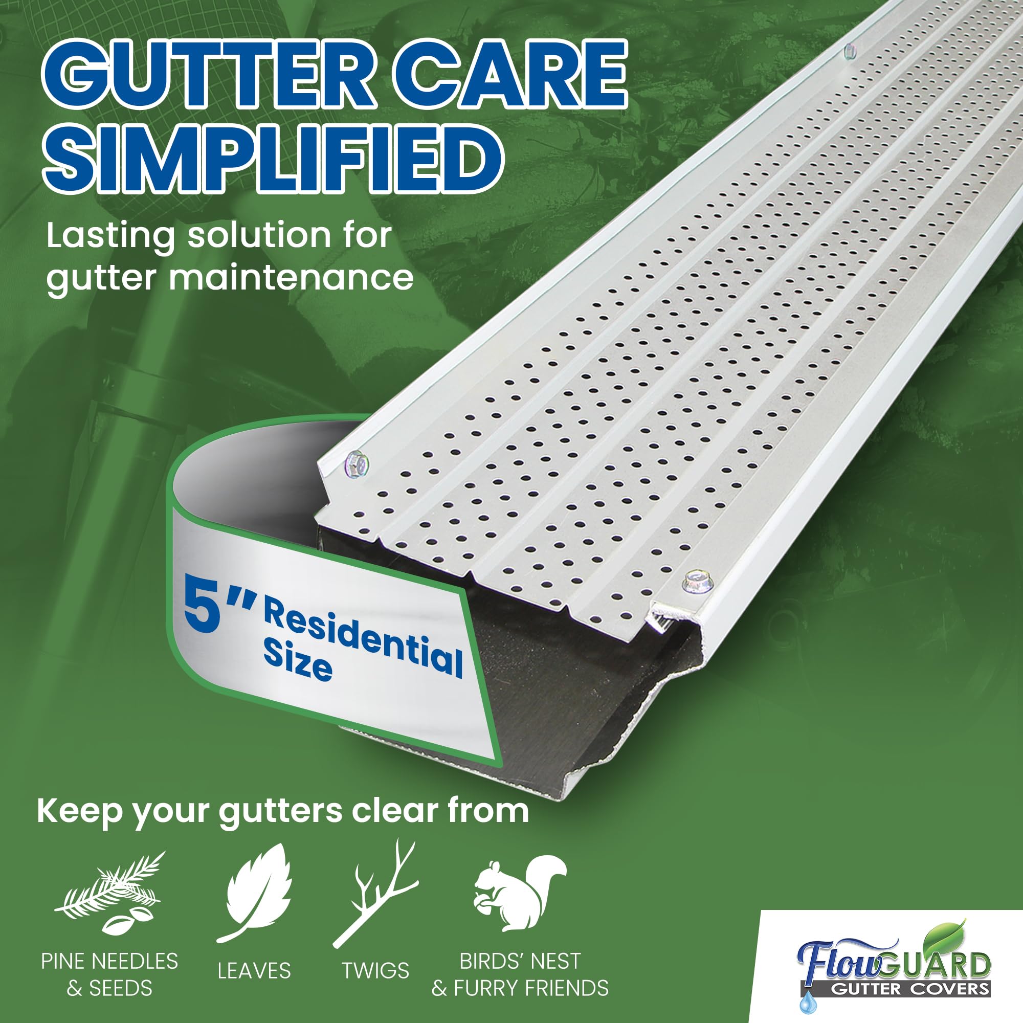 Snapklik.com : FlowGuard Premium 50-Year Gutter Cover System - White ...