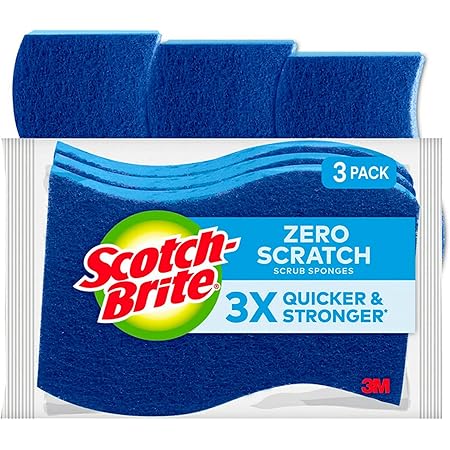 Amazon.com: Scotch-Brite Zero Scratch Non-Scratch Scrub Sponges ...