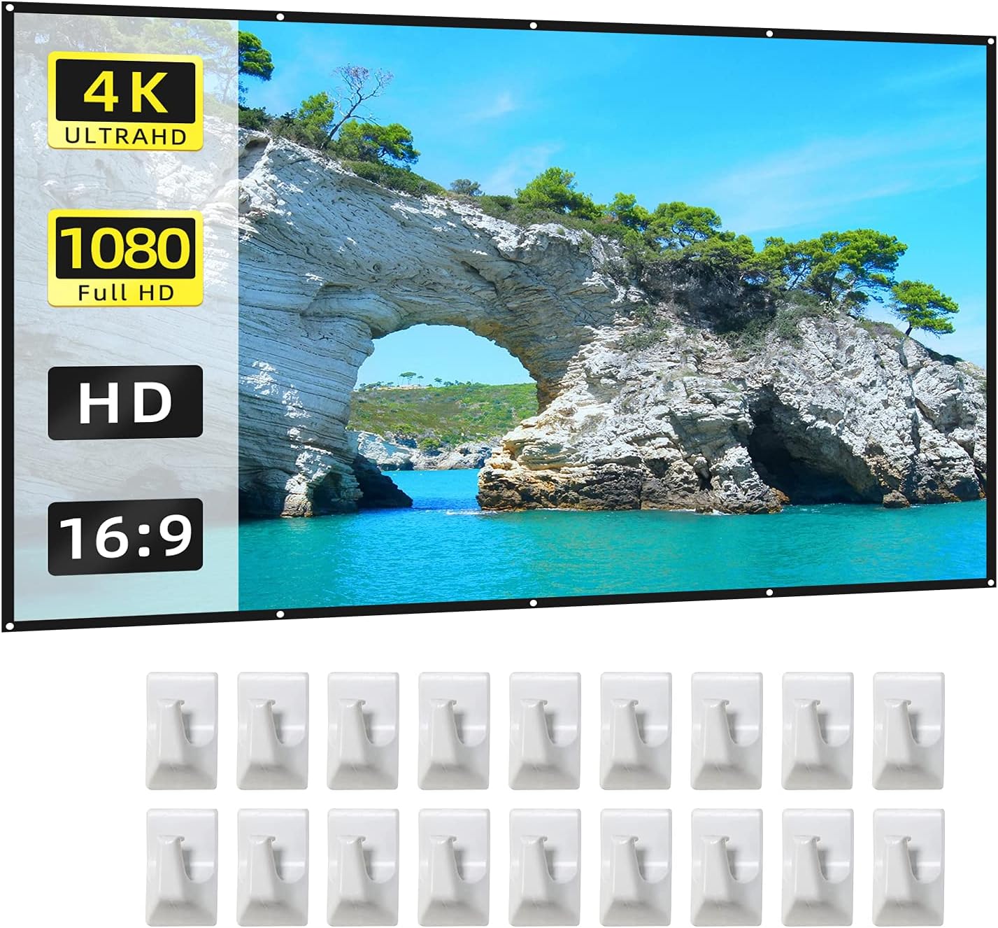 Salange Tela de Projetor 100 Polegadas, Tela de Projeção Anti-luz, Tela ...