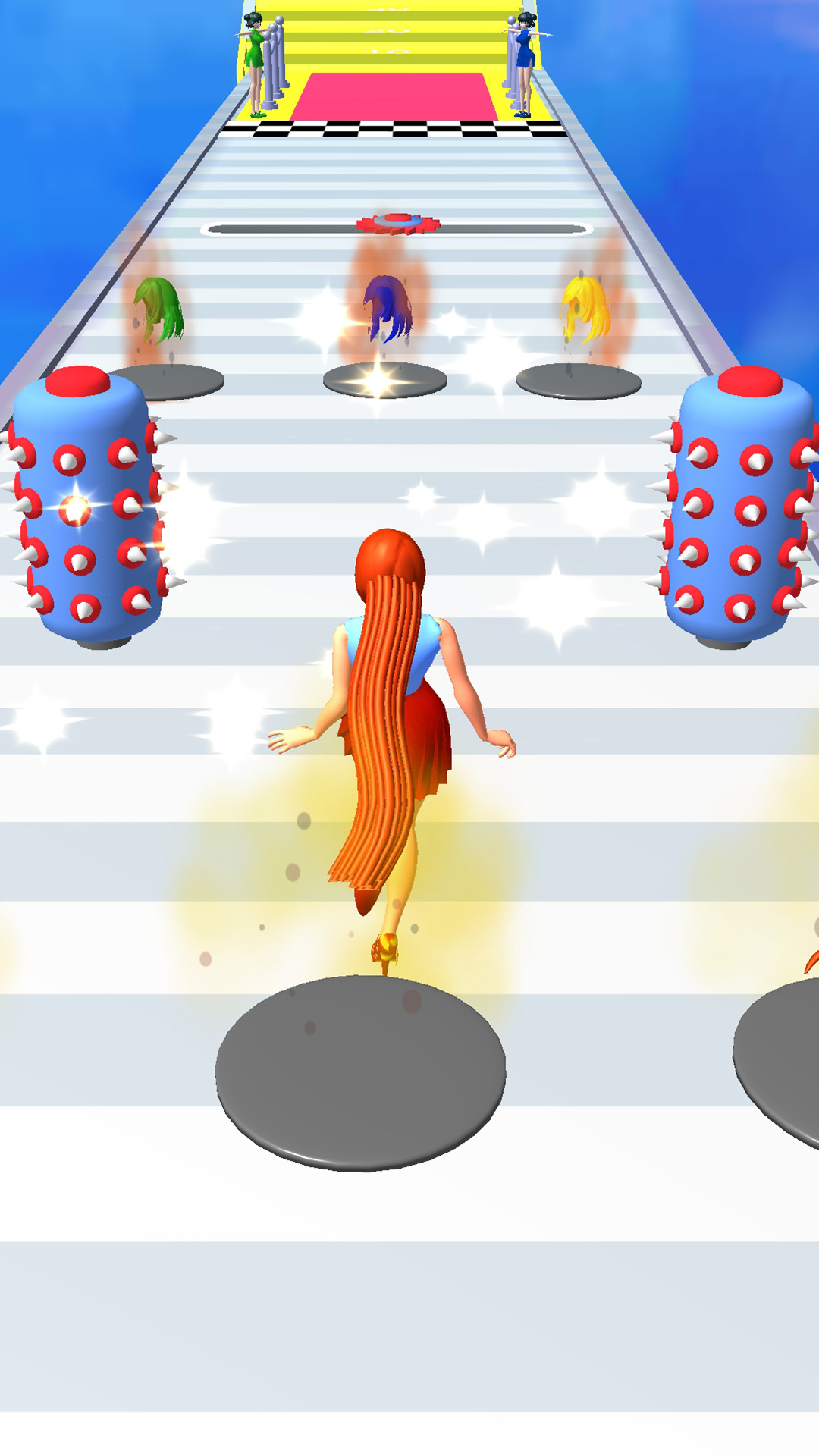 Long Hair Runner Challenge 3D Girl Long Hair Running Race 3D Run and ...