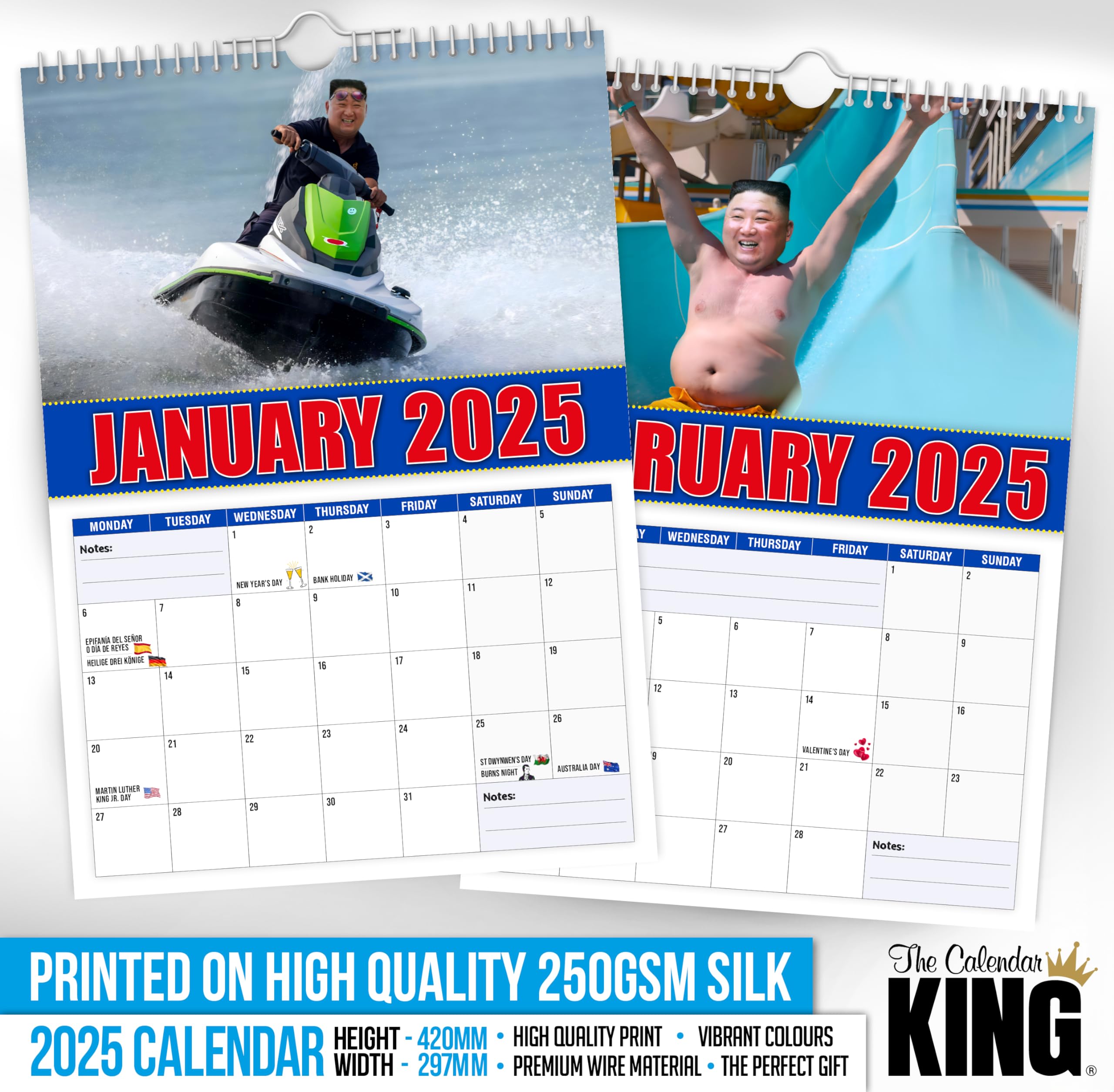 The Calendar King // Kim Jong-Fun – 2025 Wall Calendar (Full Colour, A3 ...