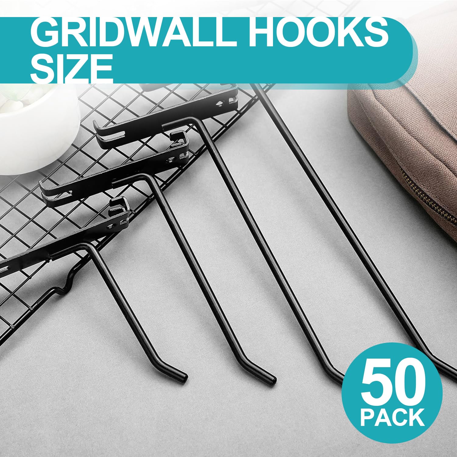Snapklik.com : HJW Heavy Duty Black Gridwall Hooks - 8 Inch