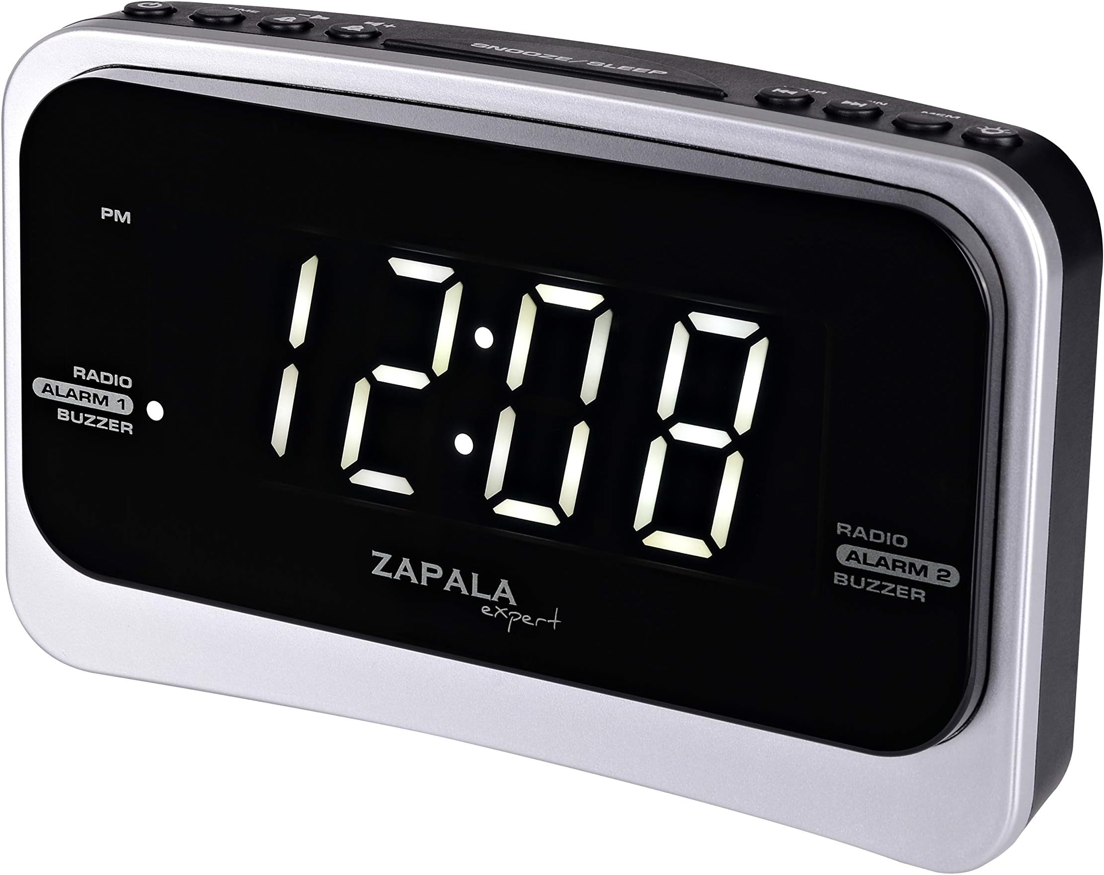 Amazon.com: ZAPALA expert Alarm Clock Radio for Bedroom, 2 Alarms Big ...