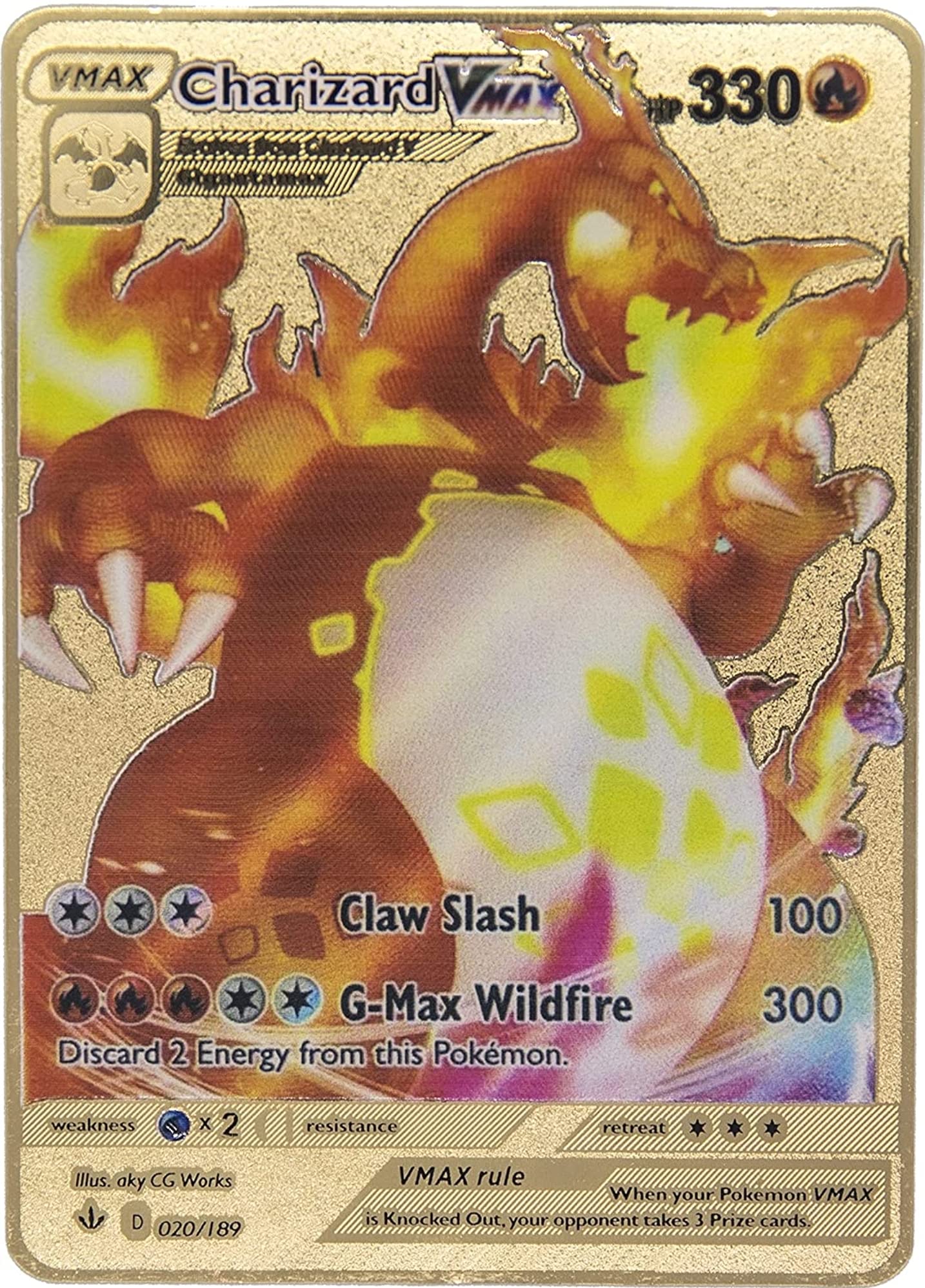 Collectable Metal Card - Charizard VMAX Darkness Ablaze (RED) stock ...