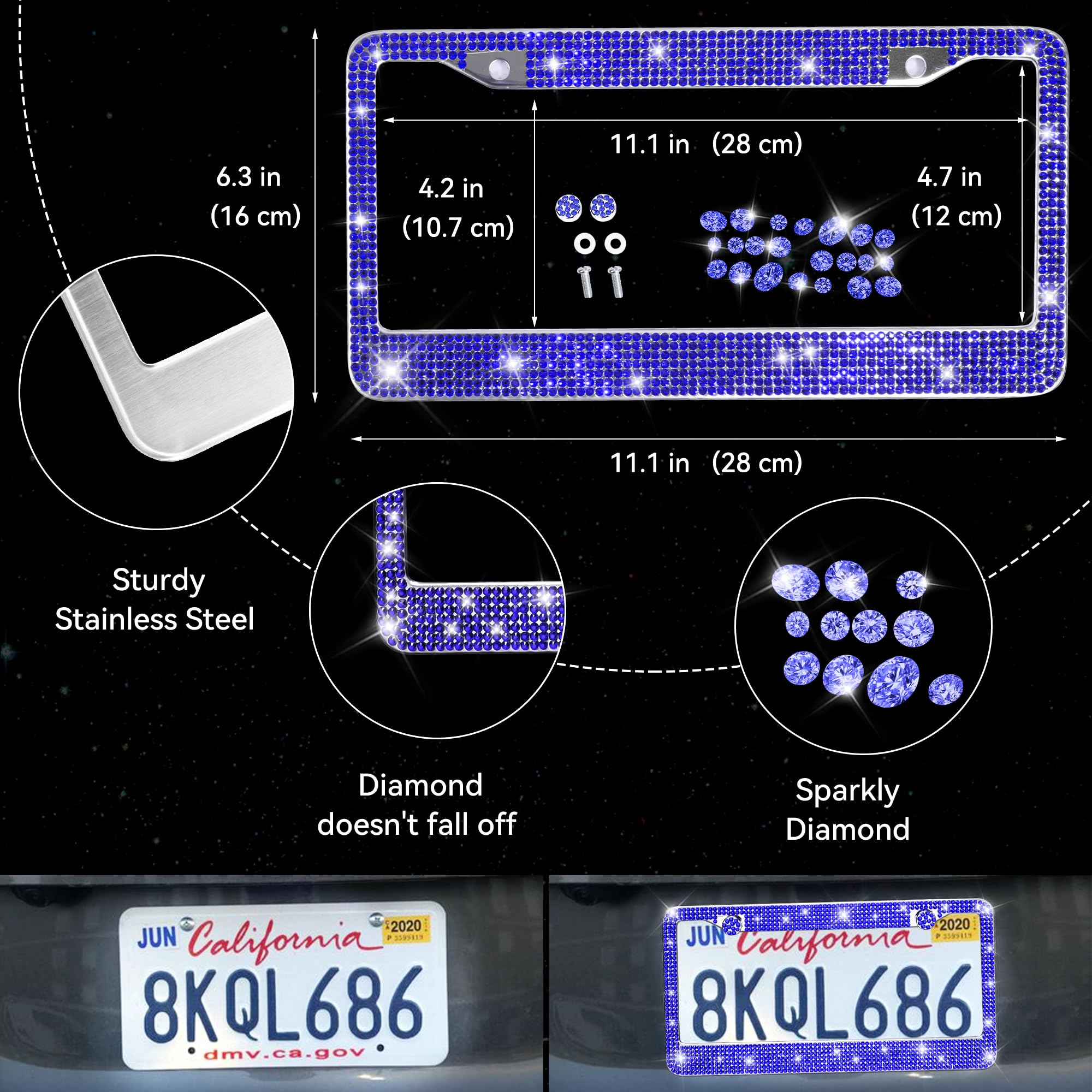 Snapklik.com : 30 PCS Bling Car Accessories Set For Women, Bling ...
