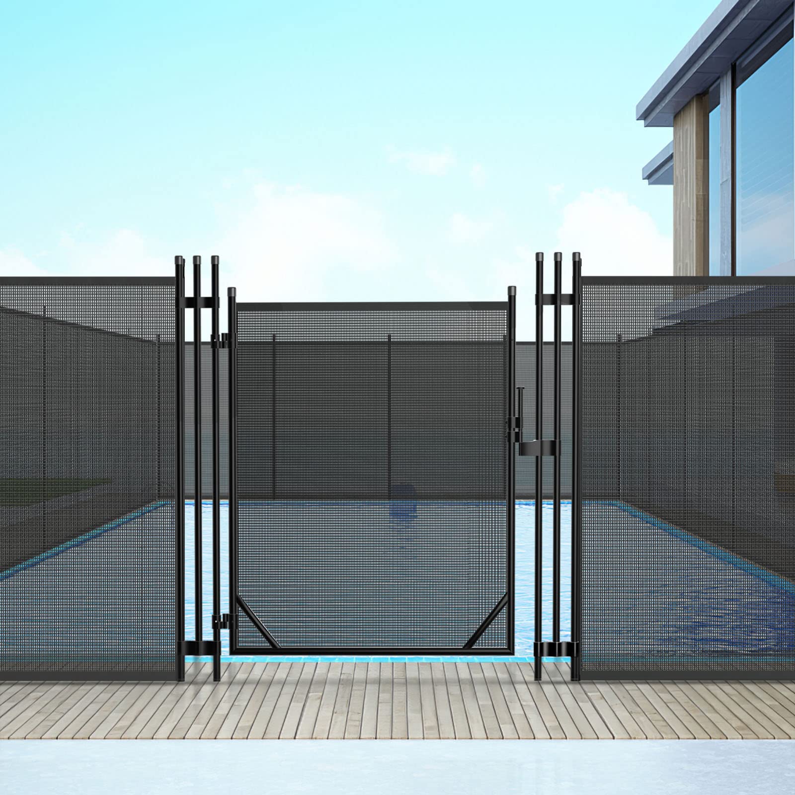 Buy Elevens 4 x 3 Ft Pool Gate Removable Safety Fence Gate, Pool Fences ...