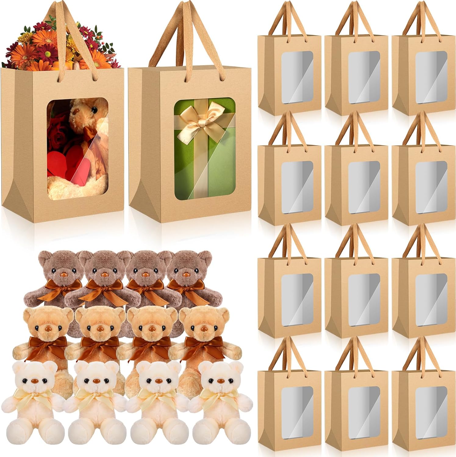 Amazon.com: Shappy 12 Pack Cute Stuffed Bear Gift Bulk Plush Bear ...