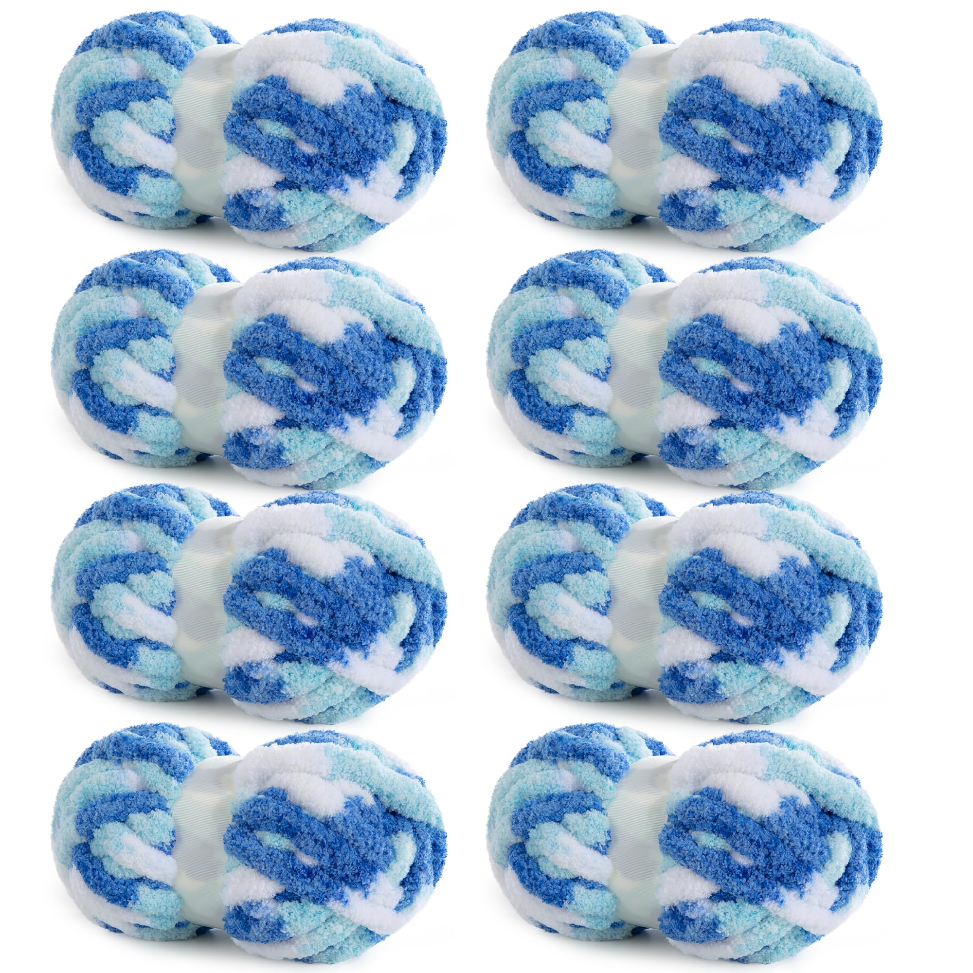 HOMBYS 8 Pack Giant Chunky Yarn for Crocheting,Super Bulky Large Soft ...
