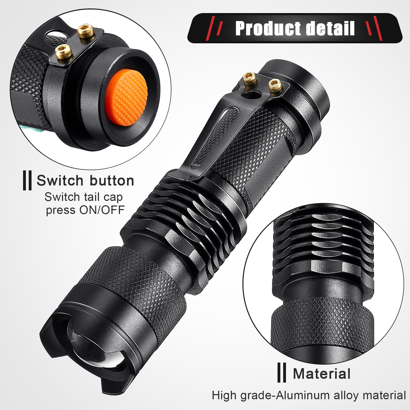 Snapklik.com : 10 Pieces Red Light Flashlight LED Single Mode Torch 1 ...