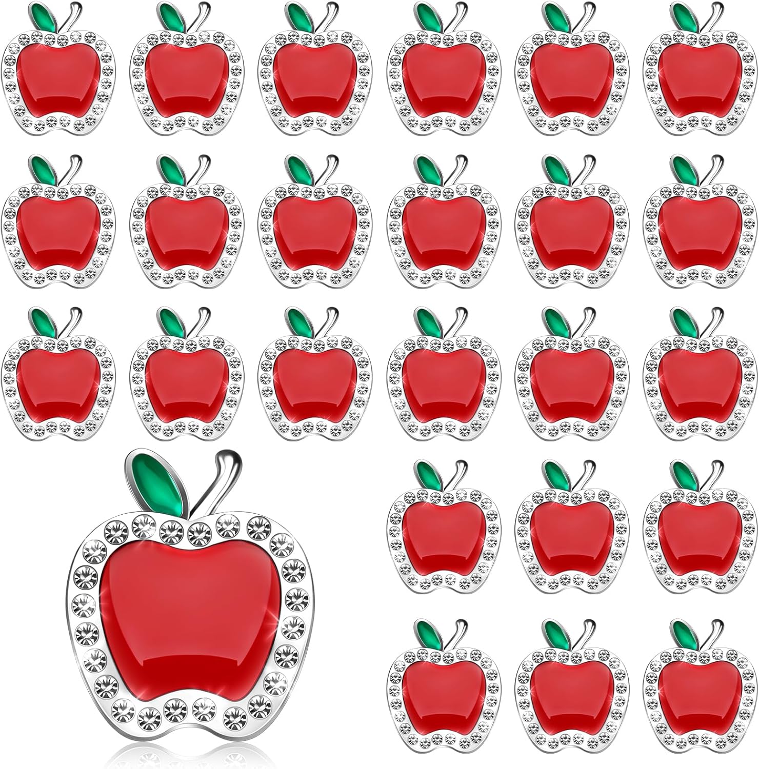 Amazon.com: Lyrow 24 Pcs Teacher Appreciation Pins Bulk Apple Lapel ...
