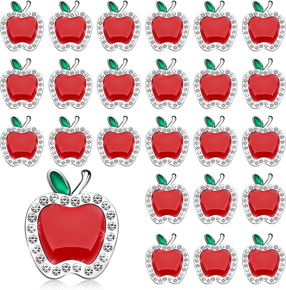 Amazon.com: Lyrow 24 Pcs Teacher Appreciation Pins Bulk Apple Lapel ...