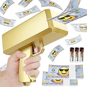 Gold Money Gun Shooter 201 PCS Props Toys, Make It Rain Money Thrower ...