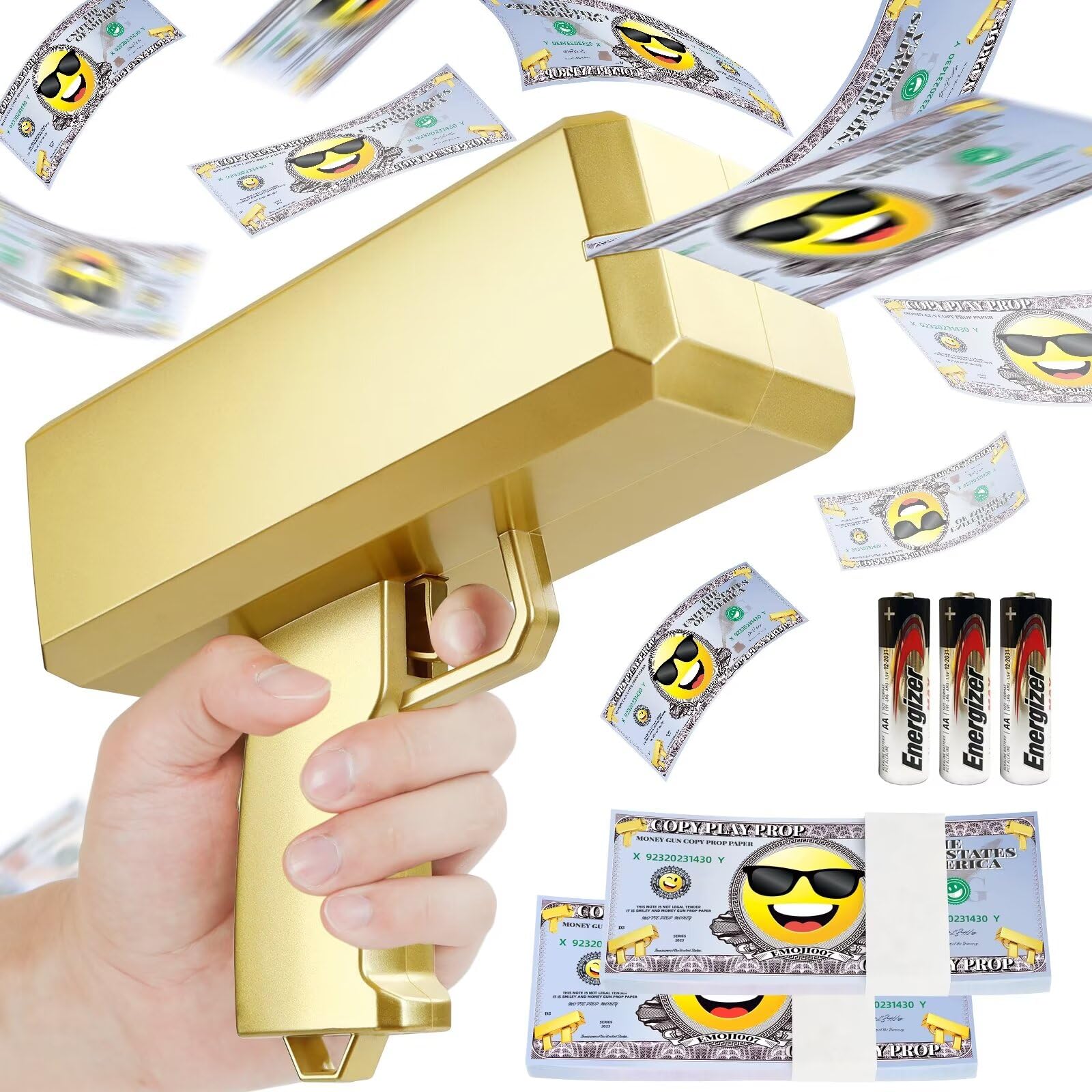 Gold Money Gun Shooter 201 PCS Props Toys, Make It Rain Money Thrower ...