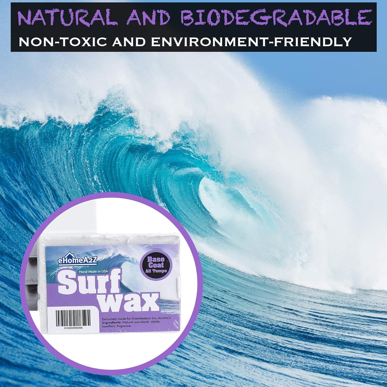 EHOMEA2Z Paquete de capa base de cera para tabla de surf con ...