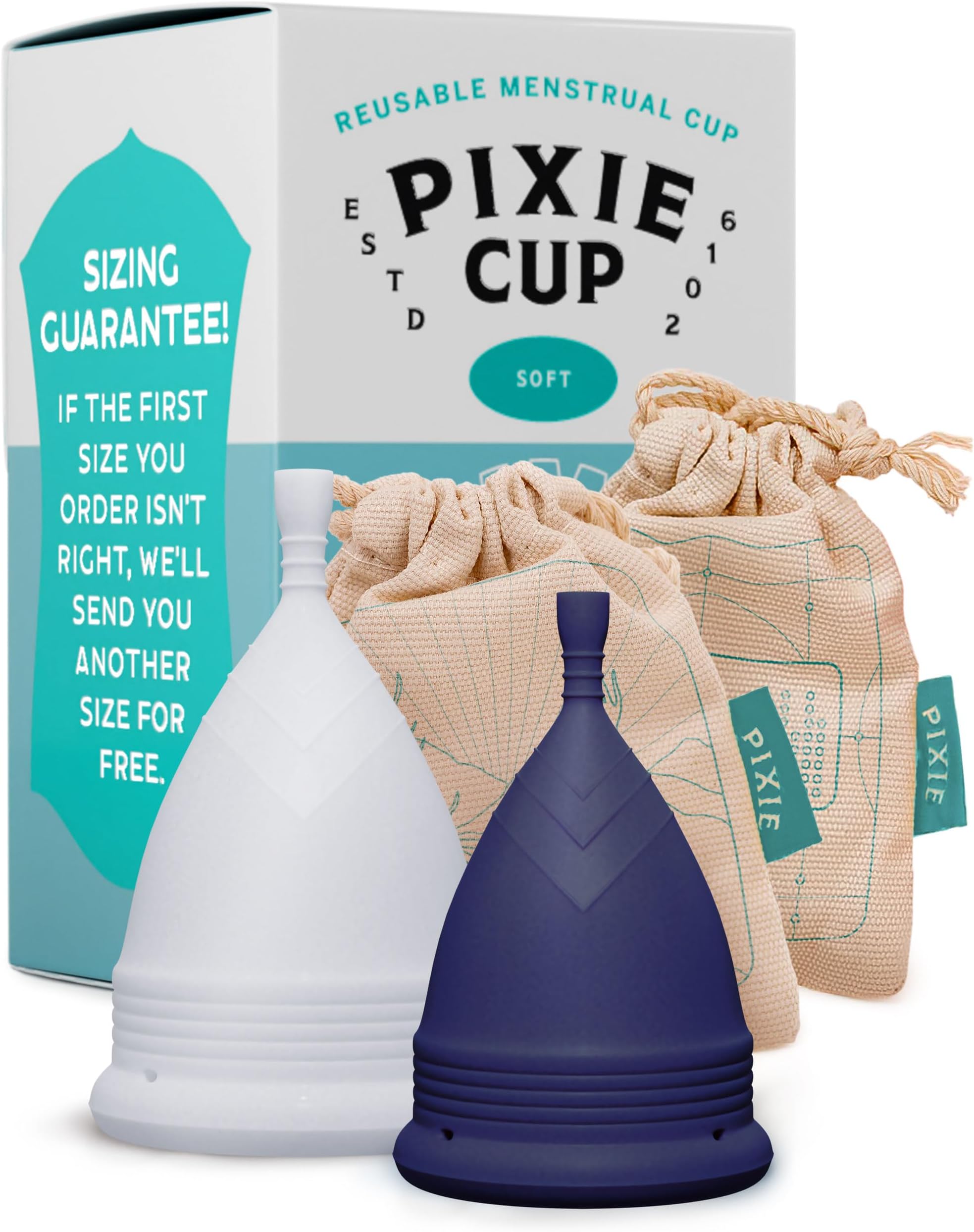 Amazon.com: 2 Pixie Menstrual Cups - No Metals or Toxins - 100% Medical ...