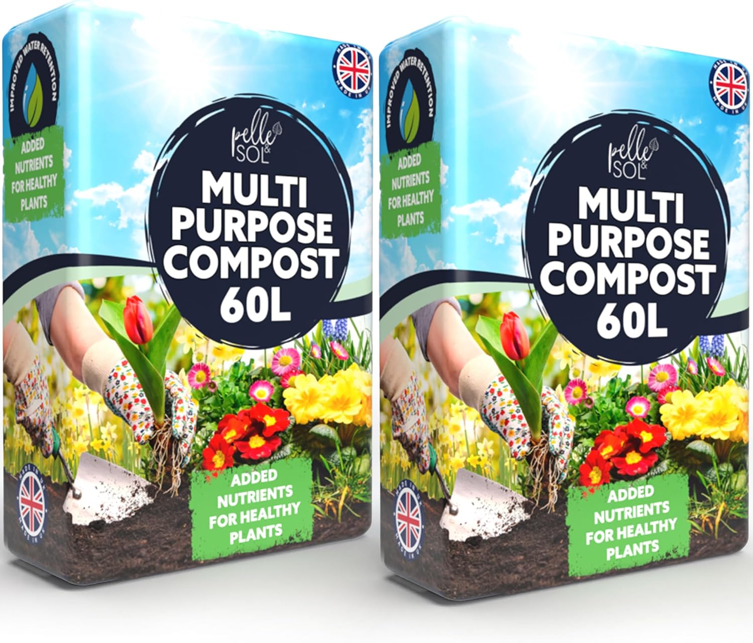 Pelle & Sol 120L Multi Purpose Compost - Compost for Outdoor Plants ...
