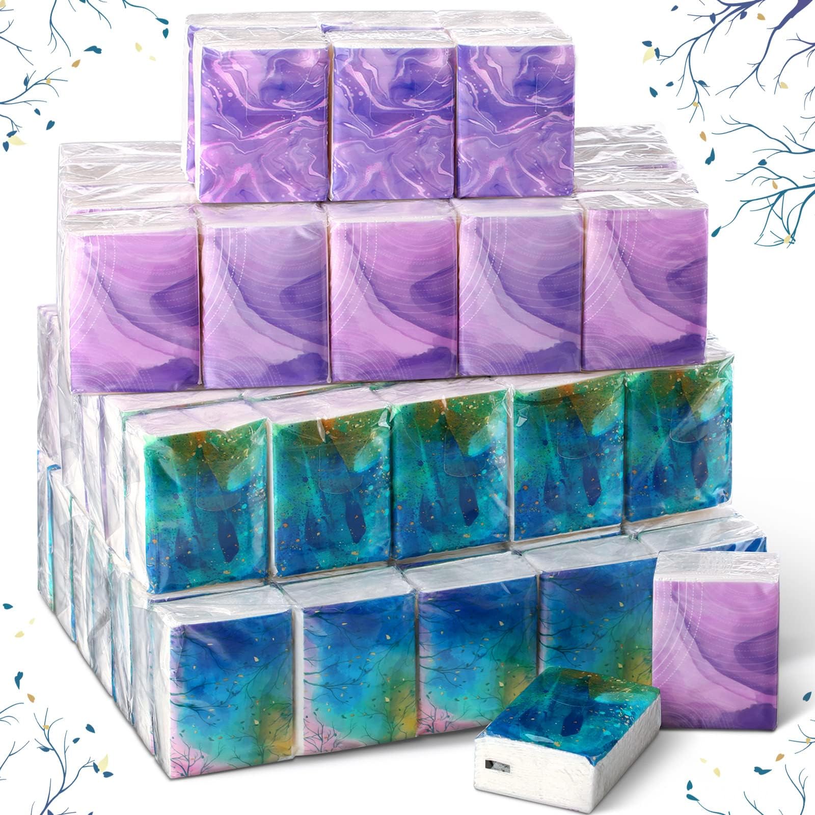 Amazon.com: Outus 100 Pack 800 Sheets Small Travel Tissue Pocket Tissue ...