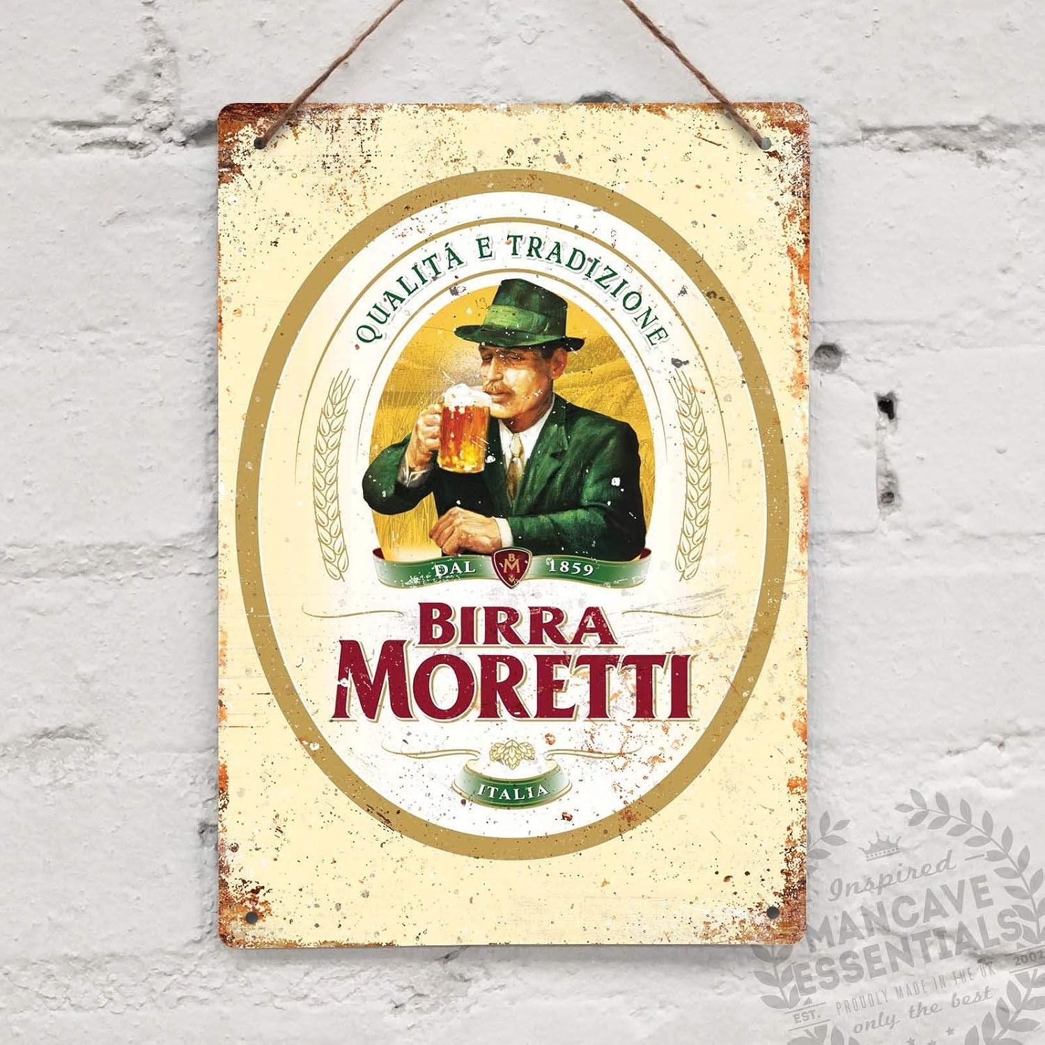 Birra Moretti Italian Beer Vintage Tin Sign Metal Decor Metal Sign Wall ...