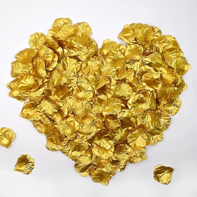 Topeedy 500pcs Gold Rose Petals for Festival Decoration, Fake Rose ...