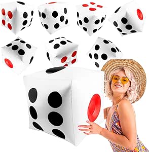 Amazon.com: 8 Pack 14 Inch Jumbo Inflatable Dice Large Blow Up Dices ...