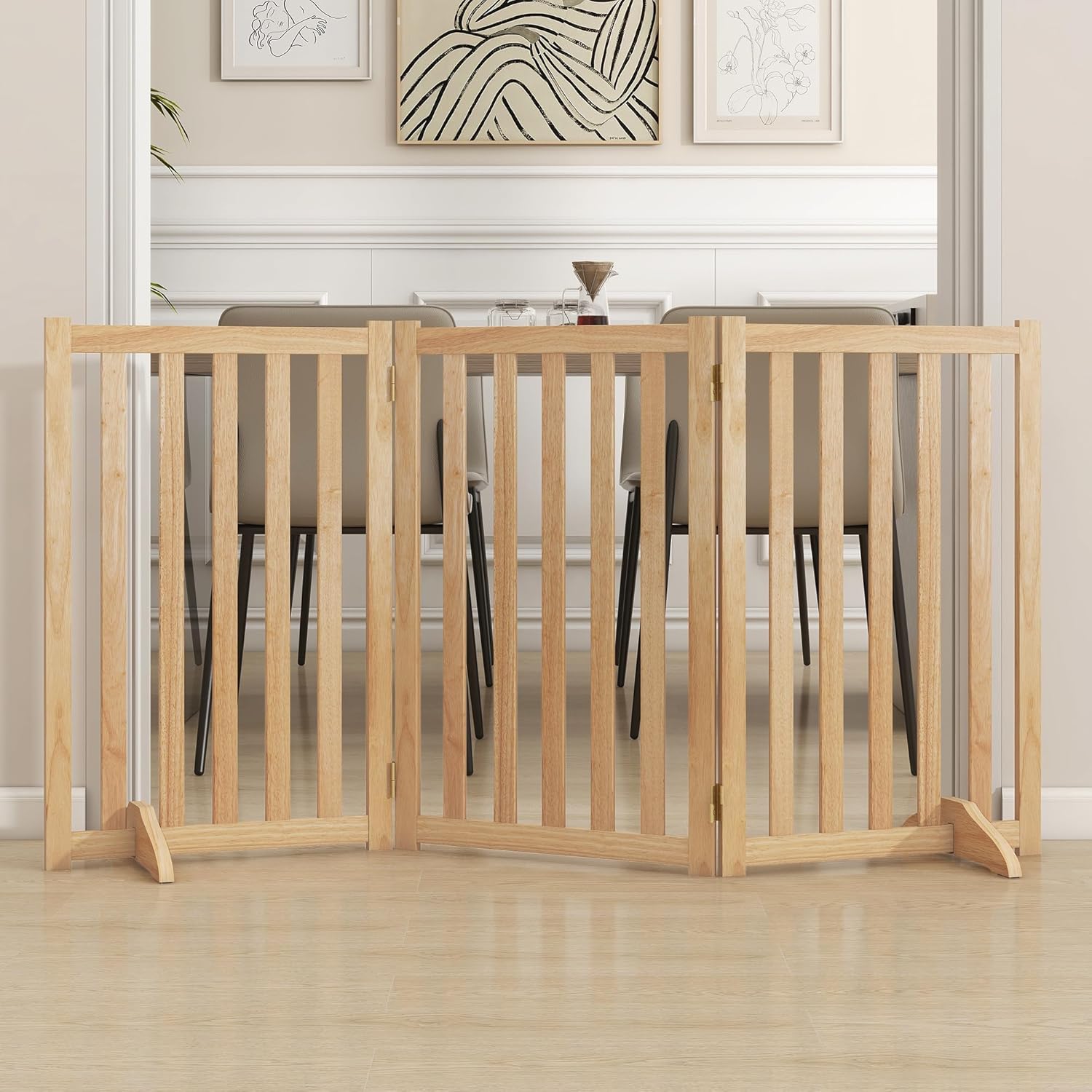 Amazon.com: 30" Height Tall Freestanding Pet Gate, Solid Wood Folding ...