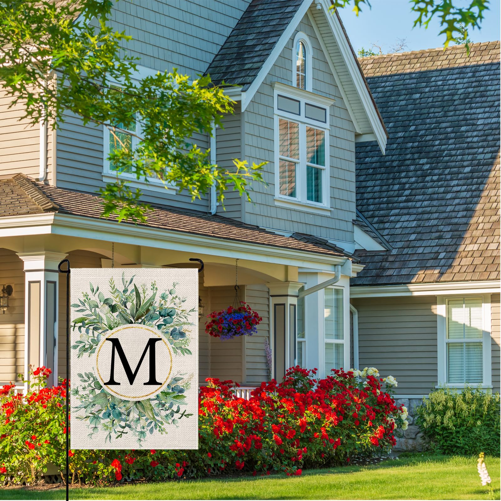 Snapklik.com : Wyooxoo Monogram Letter M Floral Garden Flag 12x18 Inch ...