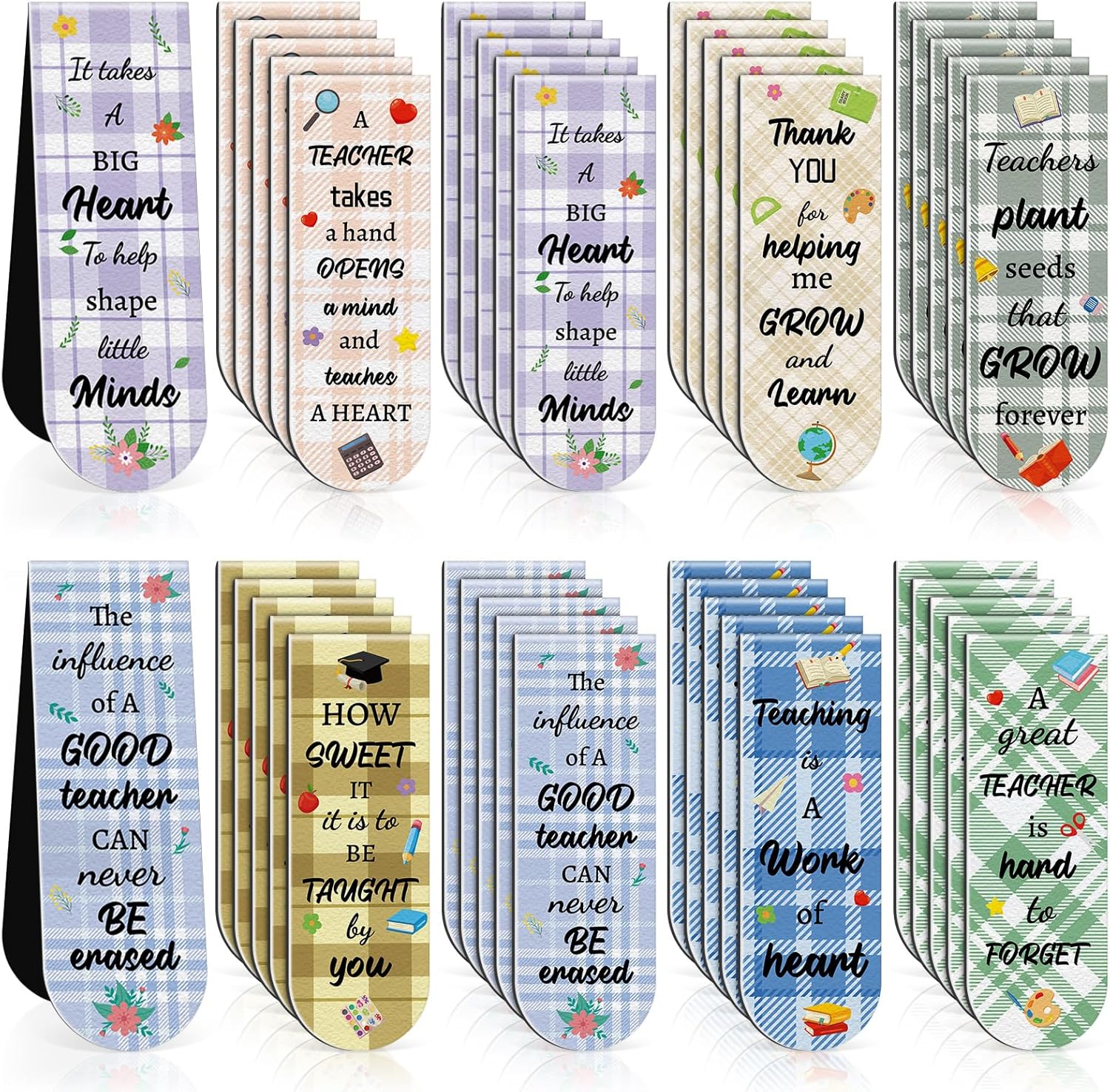 Amazon.com: 40 PCS Teacher Magnetic Bookmarks Teacher Appreciation ...