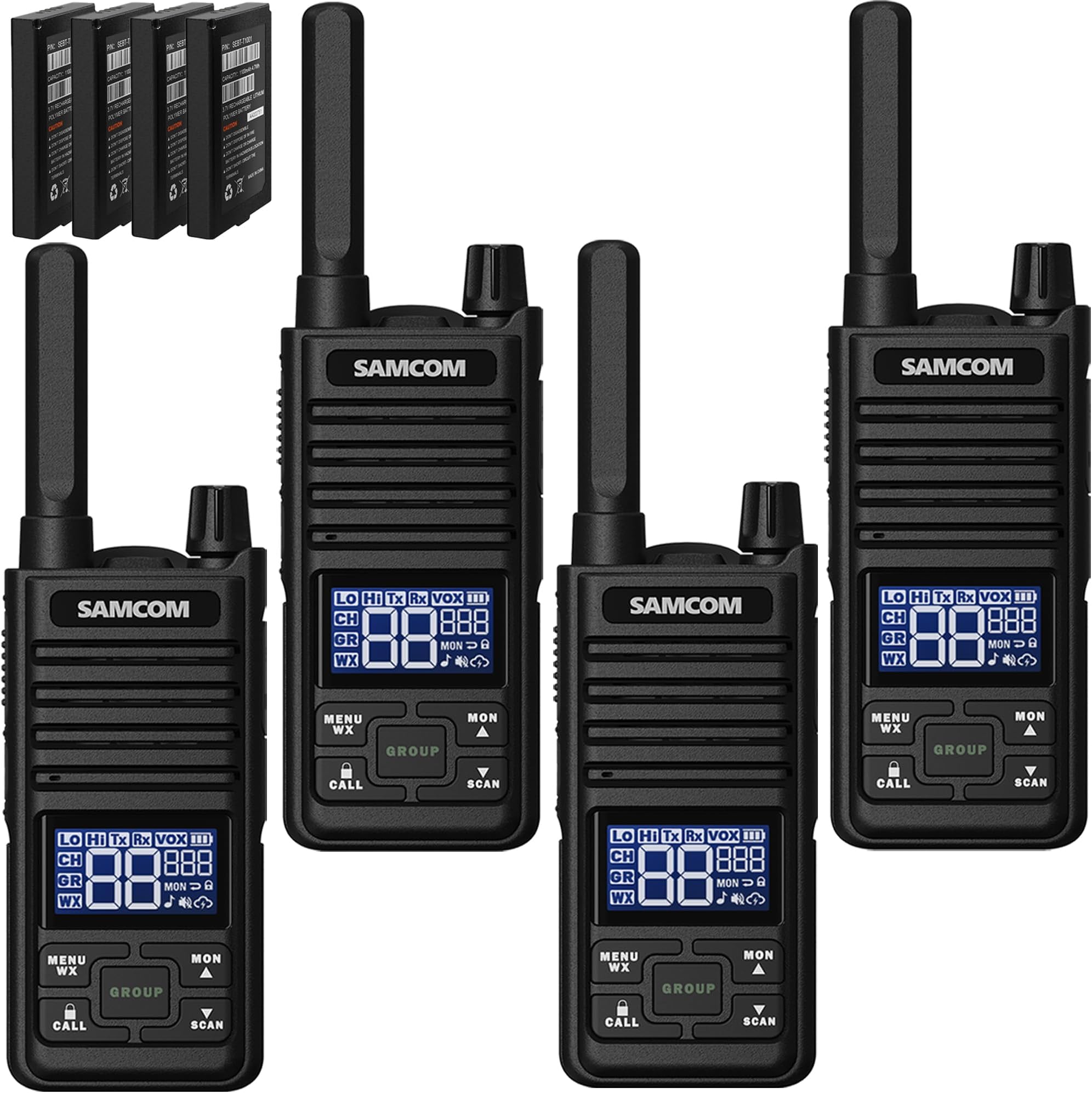 Amazon.com: SAMCOM GMRS Walkie Talkies for Adults, T2 Rechargeable Two ...