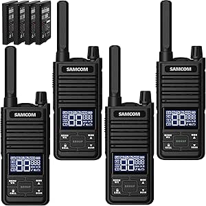 Amazon.com: SAMCOM GMRS Walkie Talkies for Adults, T2 Rechargeable Two ...
