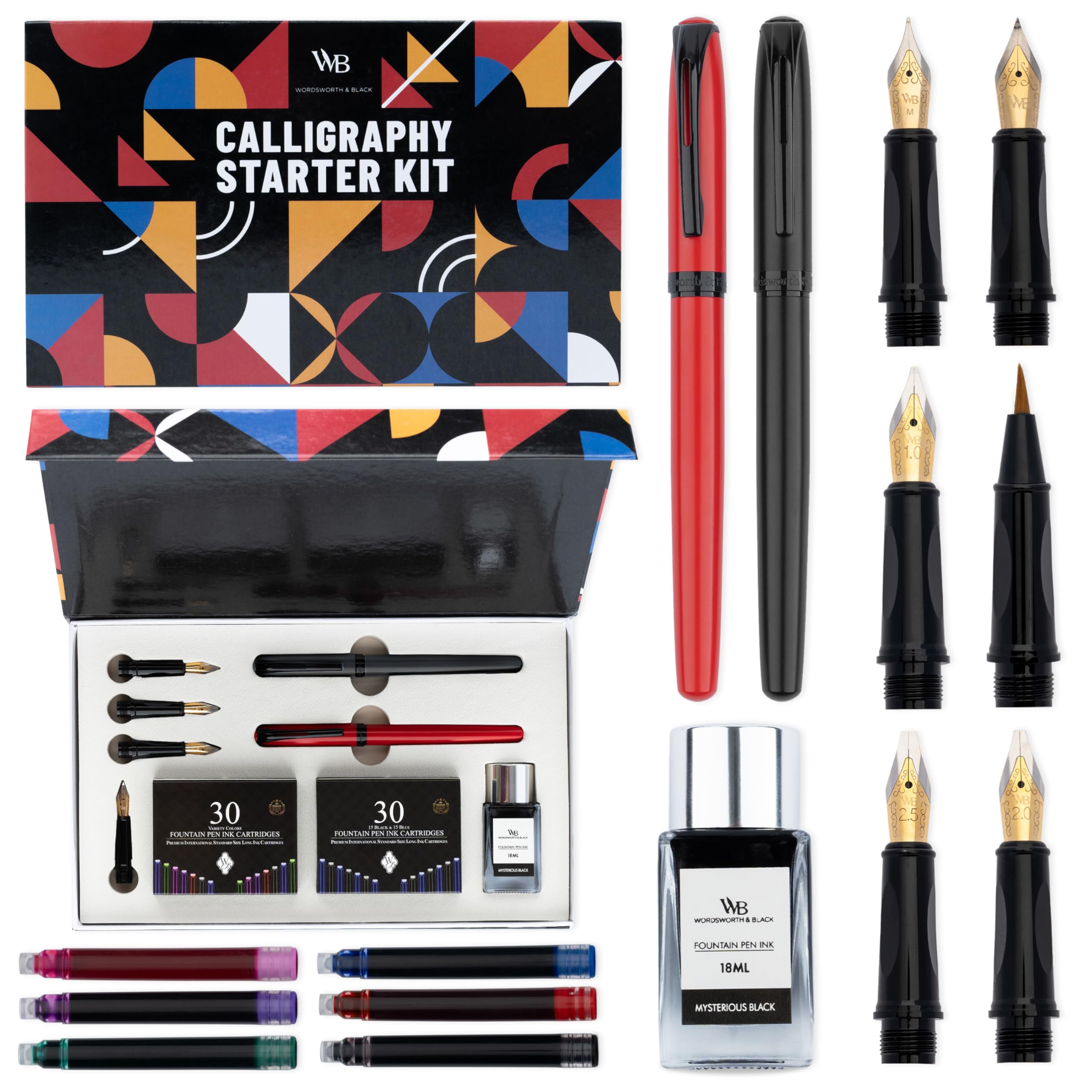 Amazon.com : Wordsworth and Black Calligraphy Pen Set - Black ...