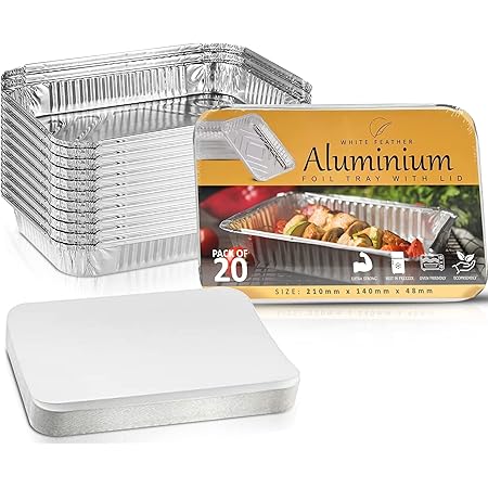 Lotvic 30 Packs Aluminum Foil Trays, 8 Inch Square Foil Baking Trays ...