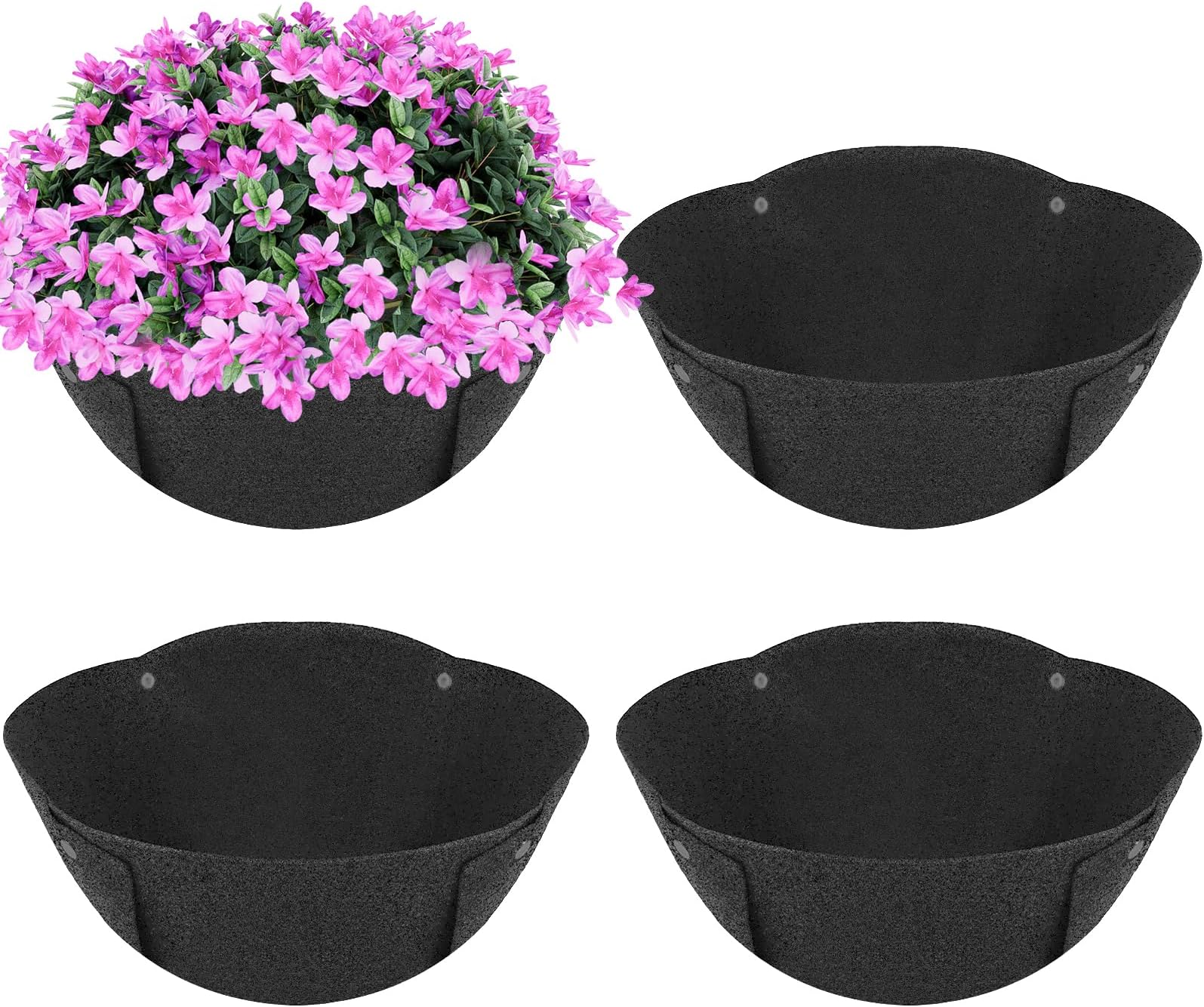Amazon.com: CoscosX 6 Pcs 24 Inch Black Planter Basket Liners Fabric ...