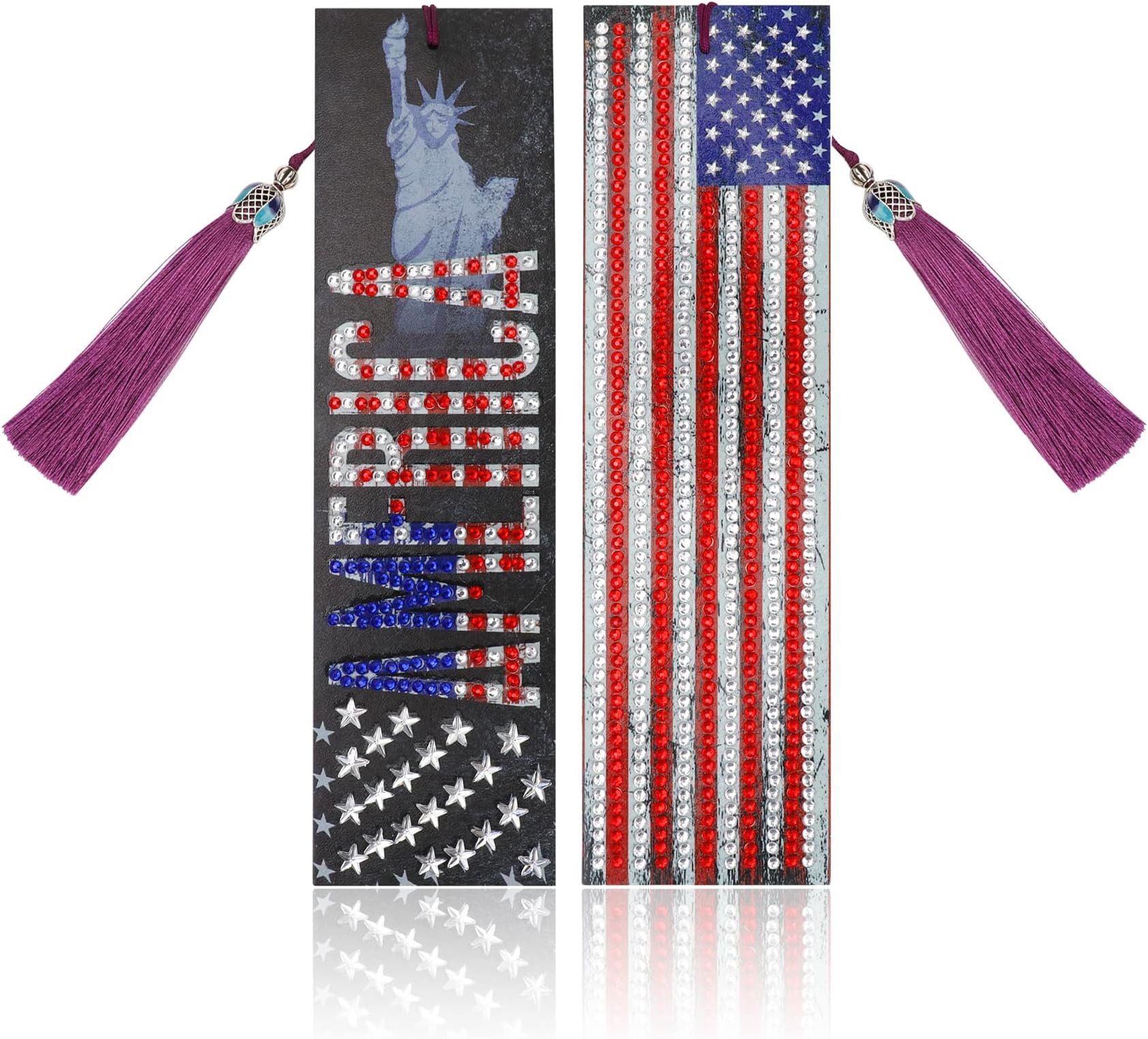 Amazon.com: MWOOT 2 Pcs American Flag 5D Diamond Art Painting DIY ...