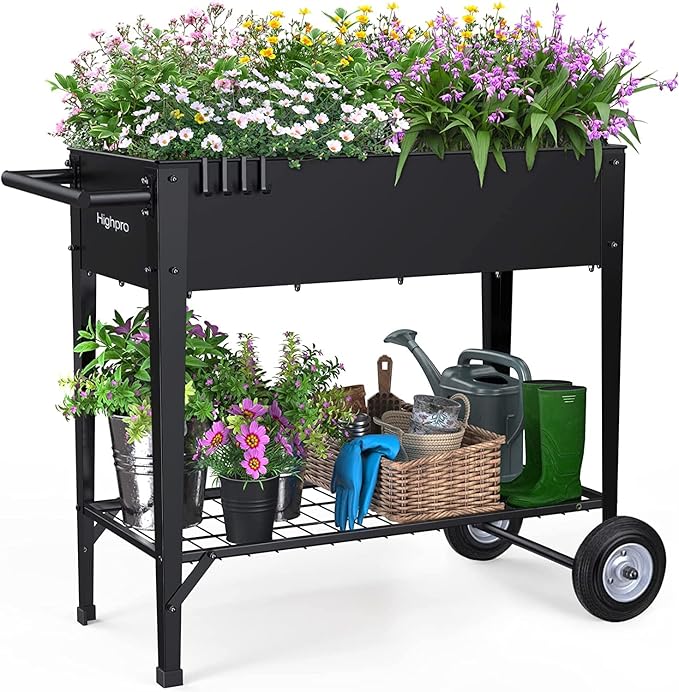Amazon.com: Highpro Raised Garden Bed with Legs, Mobile Planter Box ...