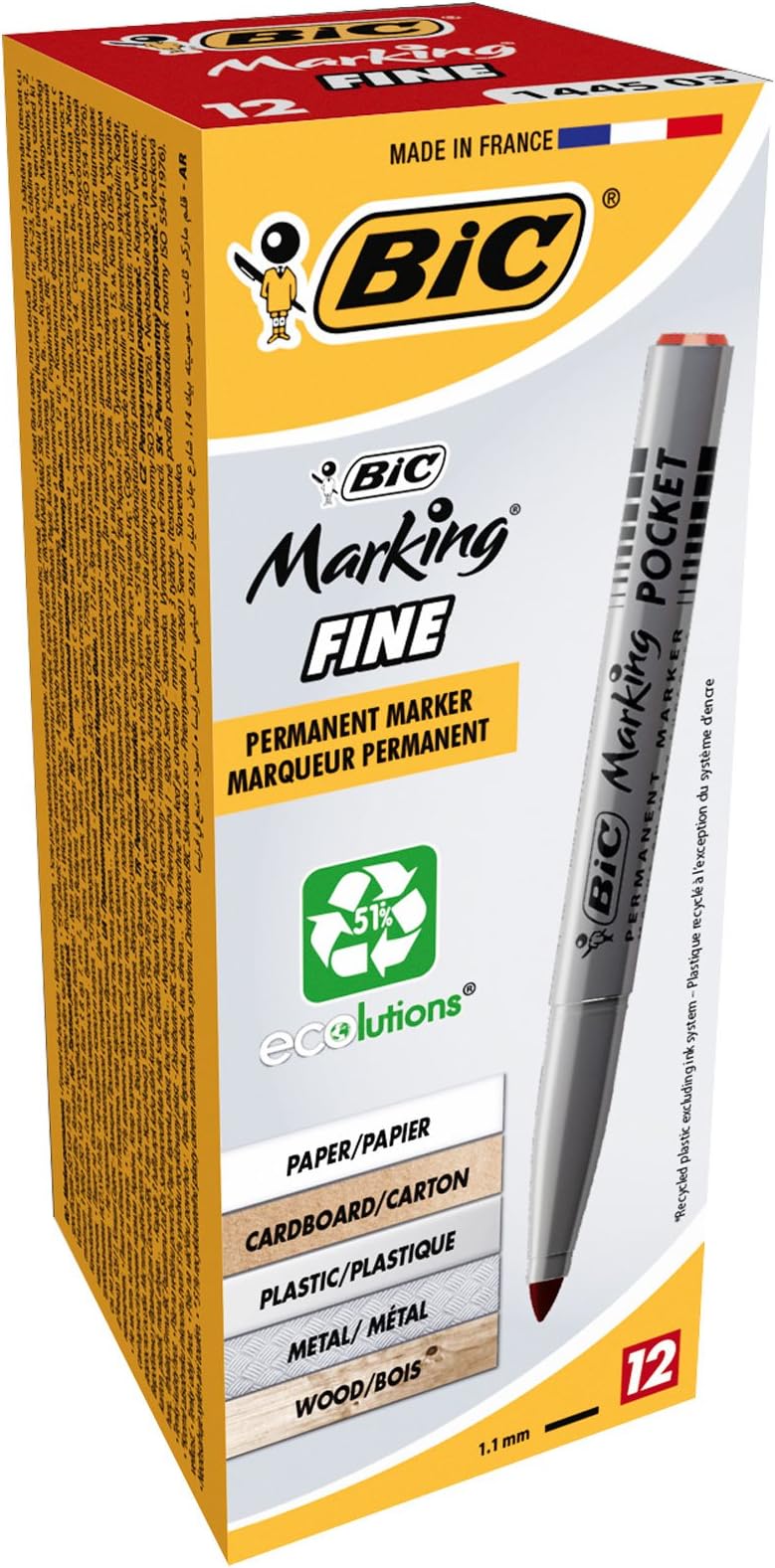 BIC Marking Ecriture Onyx 1482 Marqueurs Permanents Pointe Conique ...