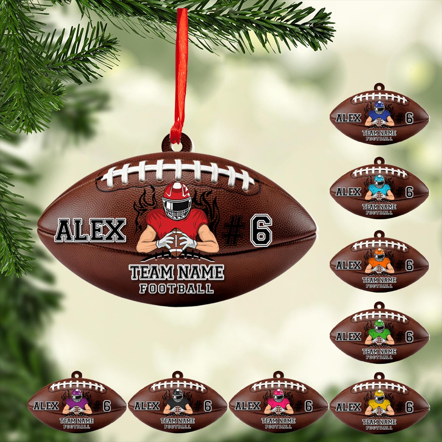Amazon.com: Suseaz Personalized Football Ornament 2024, Customized ...