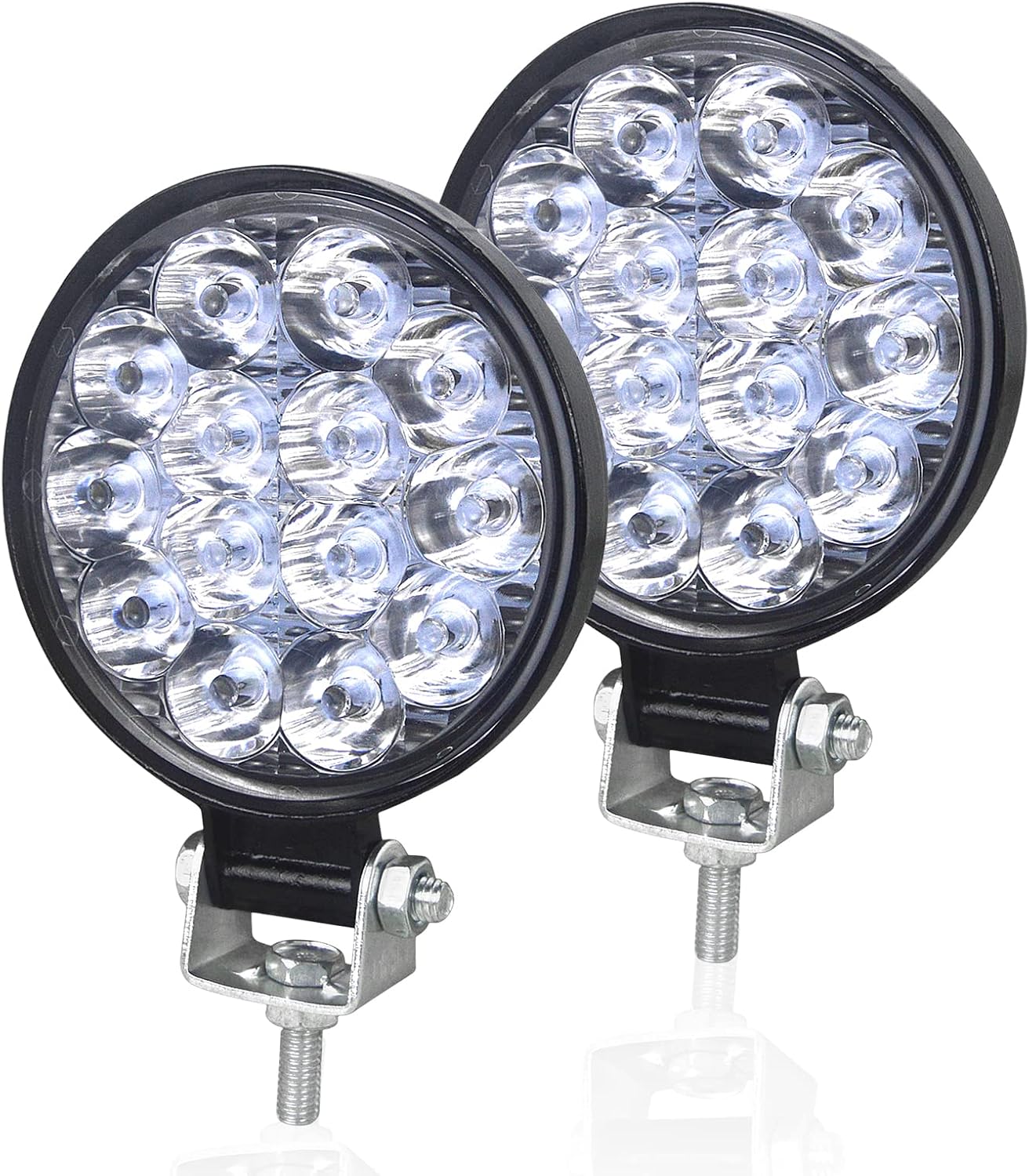 AUXTINGS 2 Pieces 4 inch 10 cm 42W Mini Ultra Thin LED Work Light Spot ...