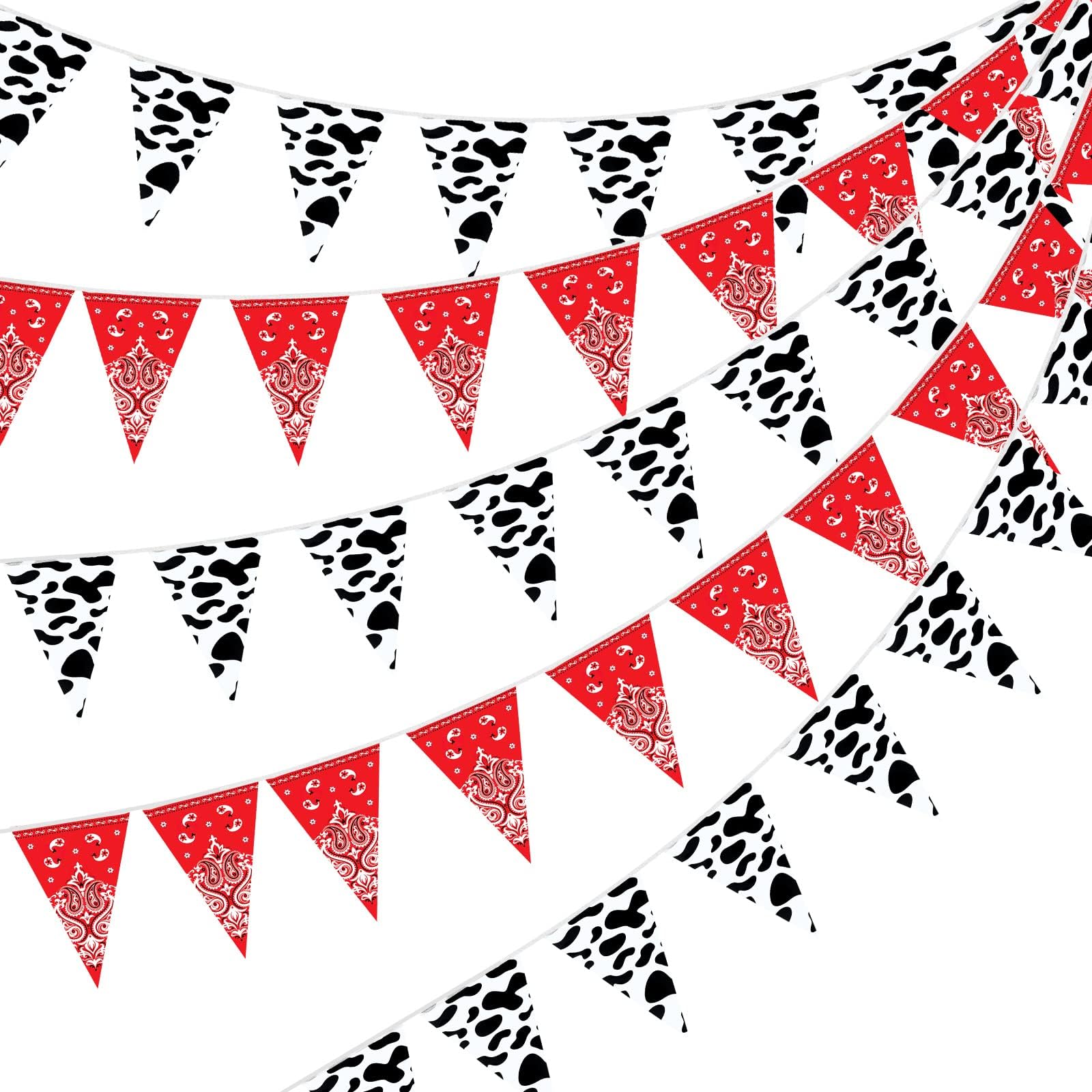 Amazon.com: 2pcs Cow Print Banner Garland Decorations Cow Birthday ...